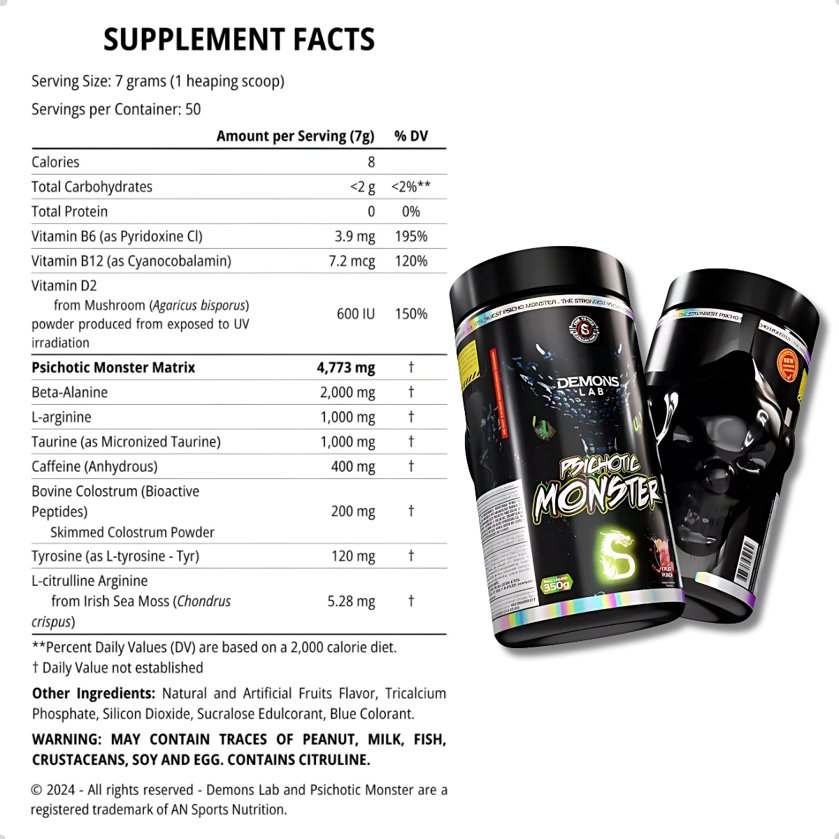 Psichotic Monster 350g - Demons Lab | Nutrione Suplementos - Nutrione Suplementos