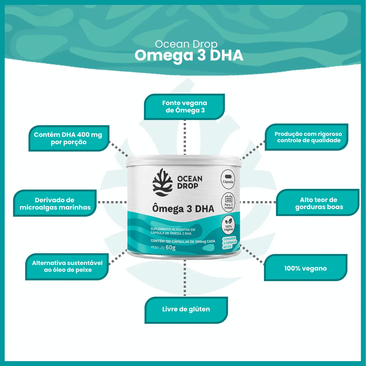 Ômega 3 DHA - 120 Cápsulas 700mg - Ocean Drop| Nutrione Suplementos ...