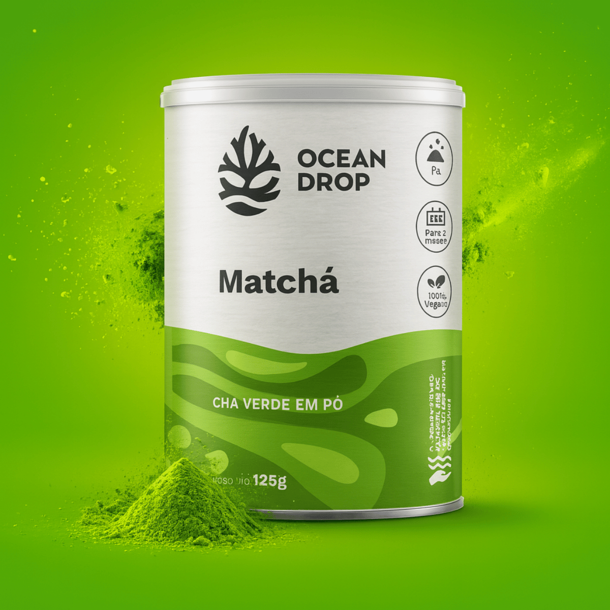 Matchá Em Pó 125g - Ocean Drop| Nutrione Suplementos - Nutrione Suplementos