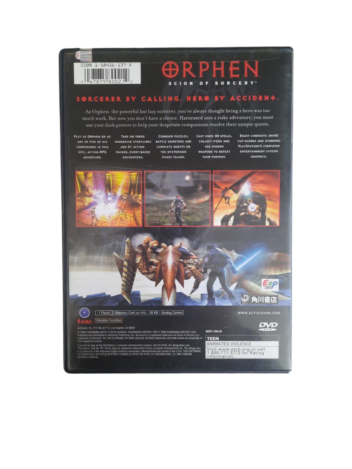 ORPHEN - SCION OF SORCERY - USADO - PS2 - World Colecionáveis