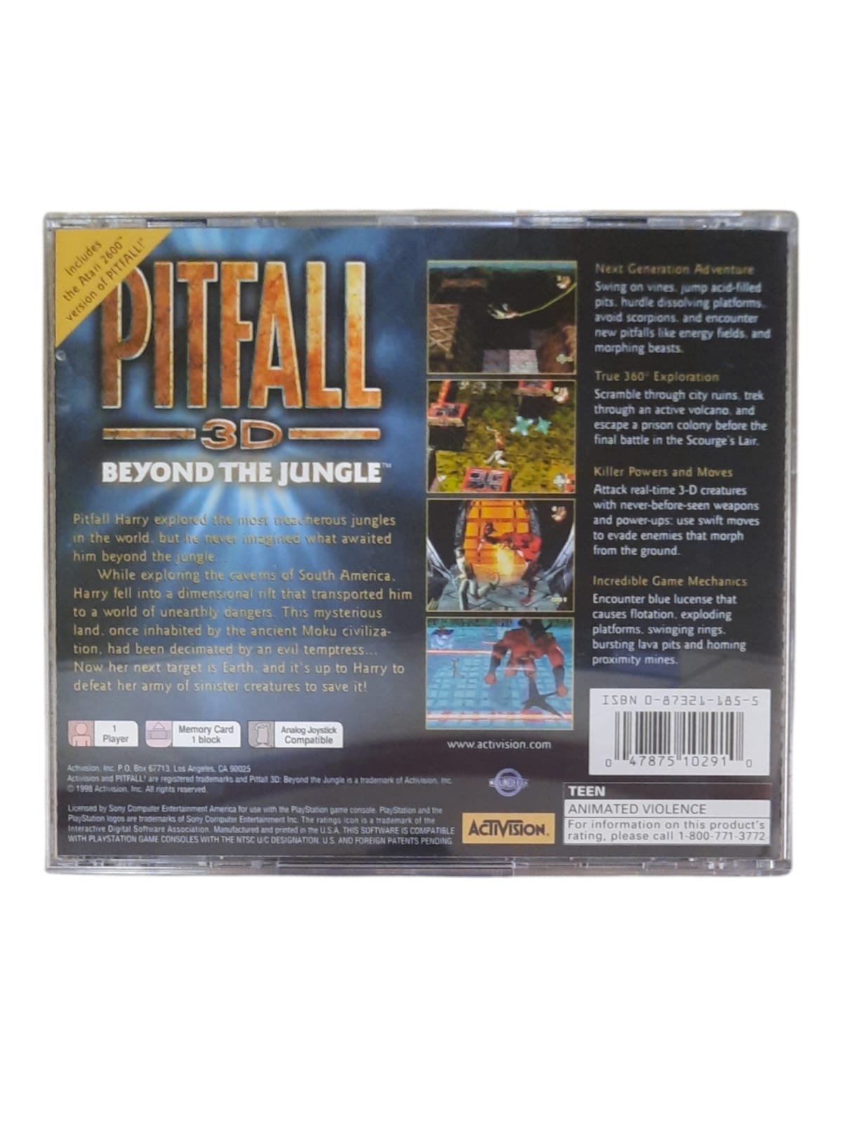 PITFALL 3D: BEYOND THE JUNGLE - USADO - PS1 - World Colecionáveis