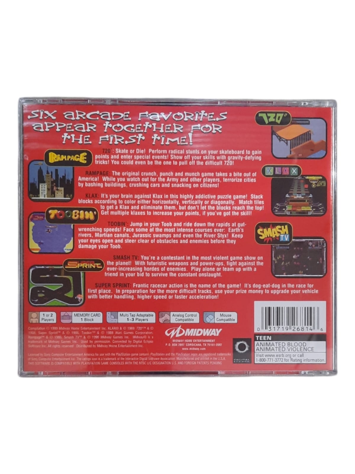 ARCADE PARTY PAK - USADO - PS1 - World Colecionáveis