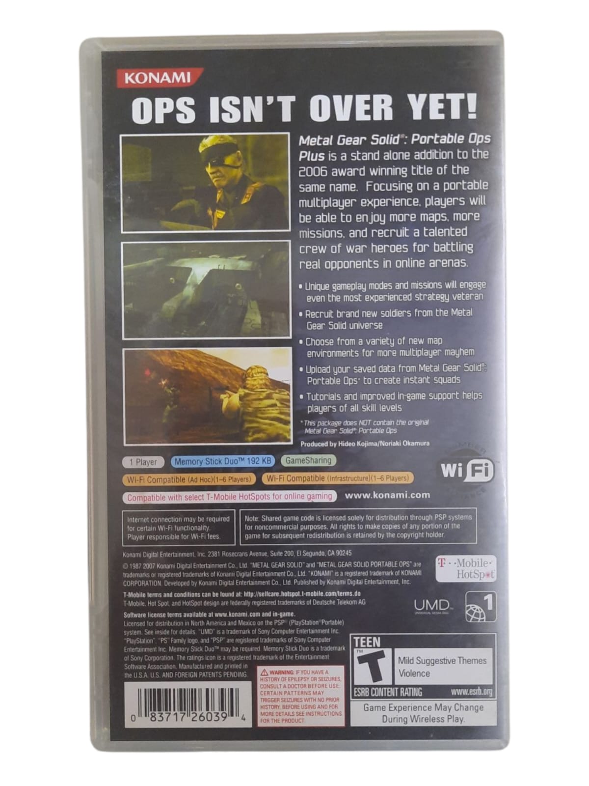 METAL GEAR SOLID PORTABLE OPS PLUS - USADO - PSP - World Colecionáveis