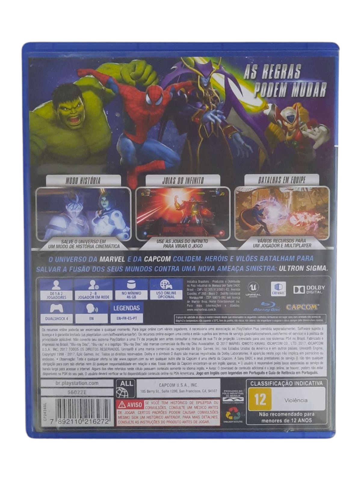 MARVEL VS CAPCOM INFINITE - S/ CARDS - USADO - PS4 - World Colecionáveis