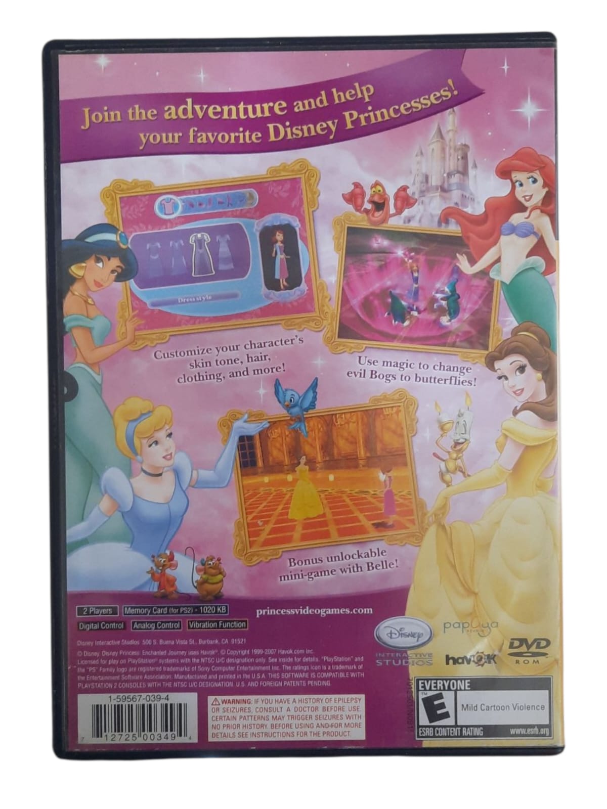 DISNEY PRINCESS ENCHANTED JOURNEY - USADO - PS2 - World Colecionáveis