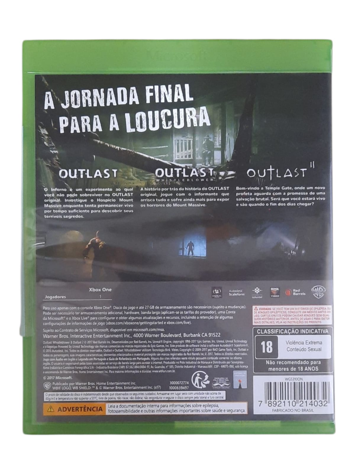 OUTLAST TRINITY - USADO - XBOX ONE - World Colecionáveis