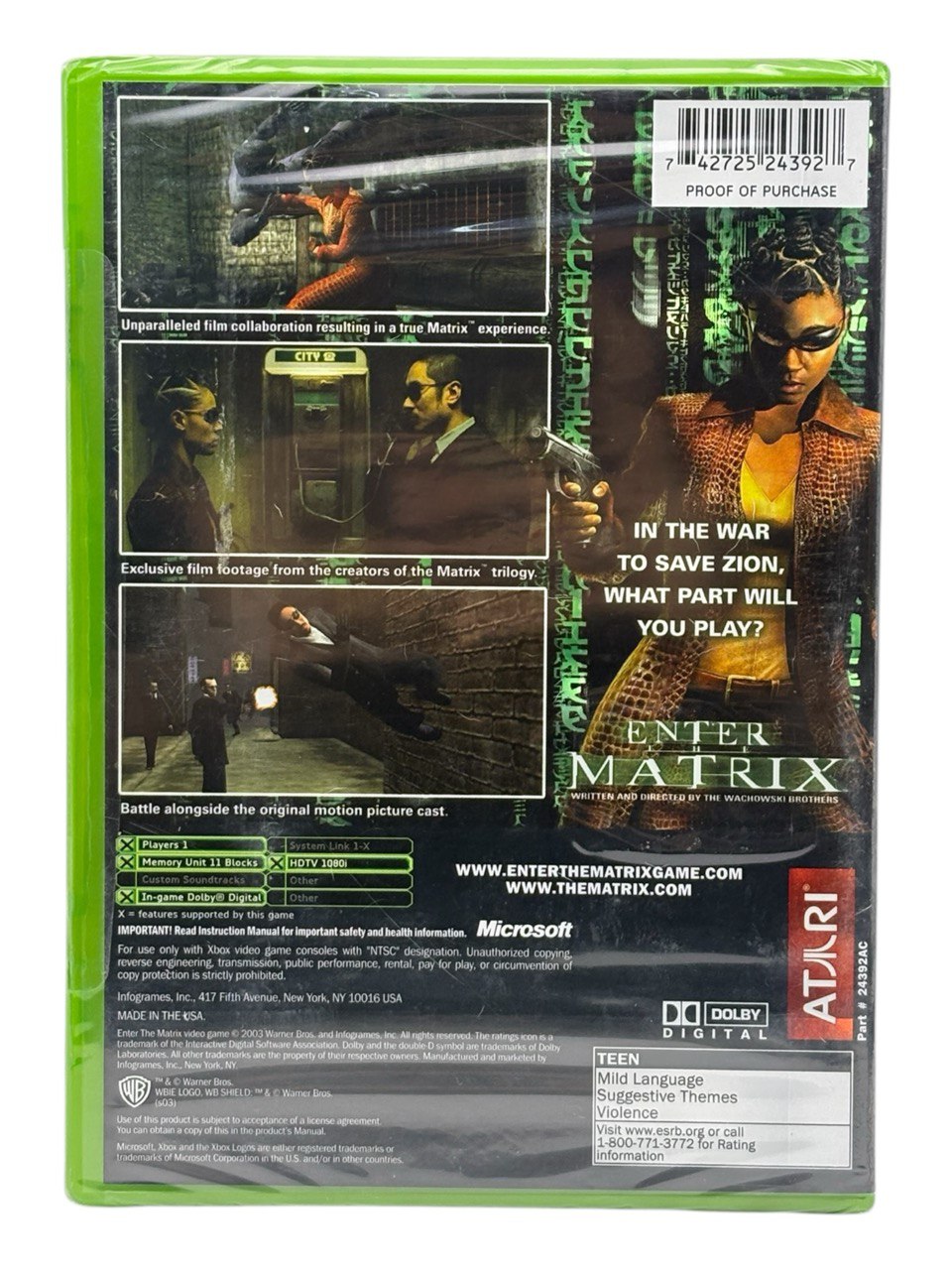ENTER THE MATRIX - NOVO - XBOX CLASSICO - World Colecionáveis