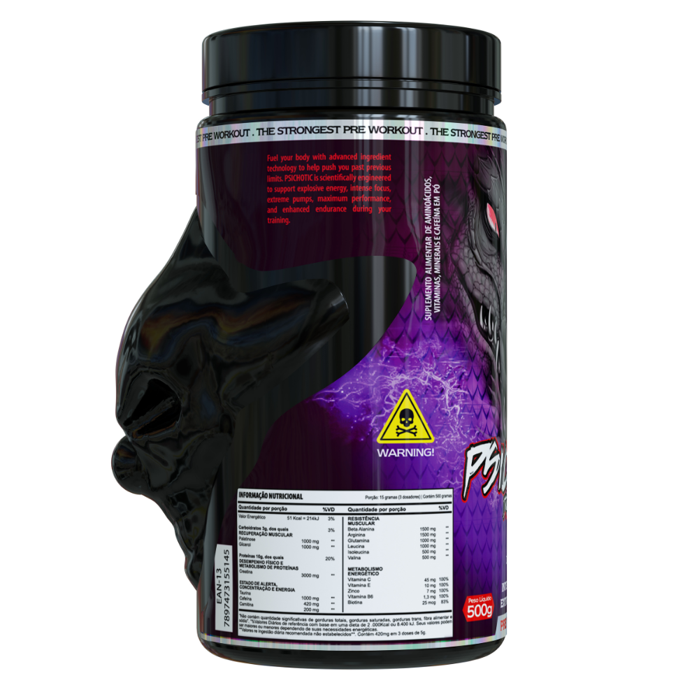 Psichotic Pre Treino 500g Demons Lab Original - www.starfitmegastore.com.br