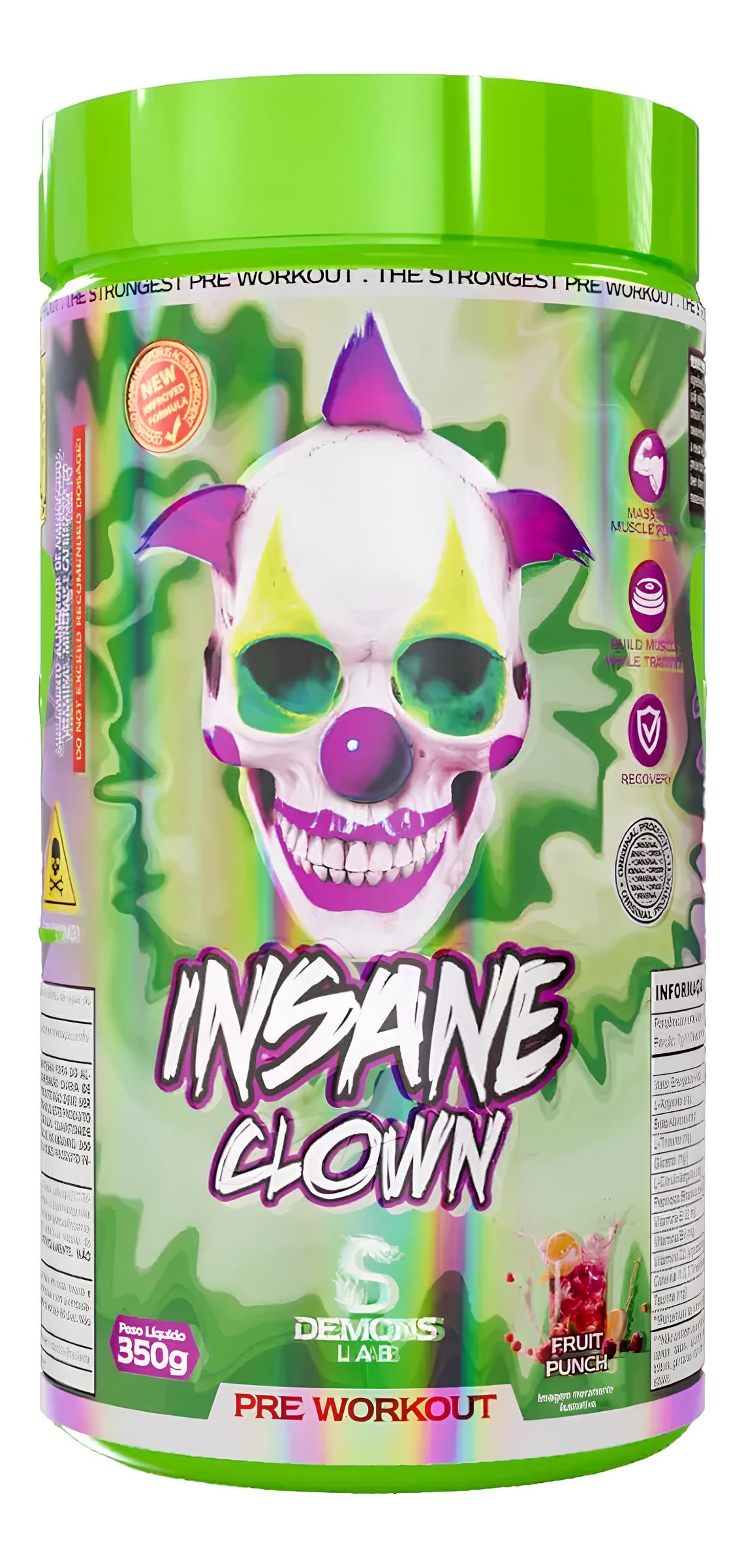 Pré Treino Insane Clown 350g - Demons Lab - www.starfitmegastore.com.br