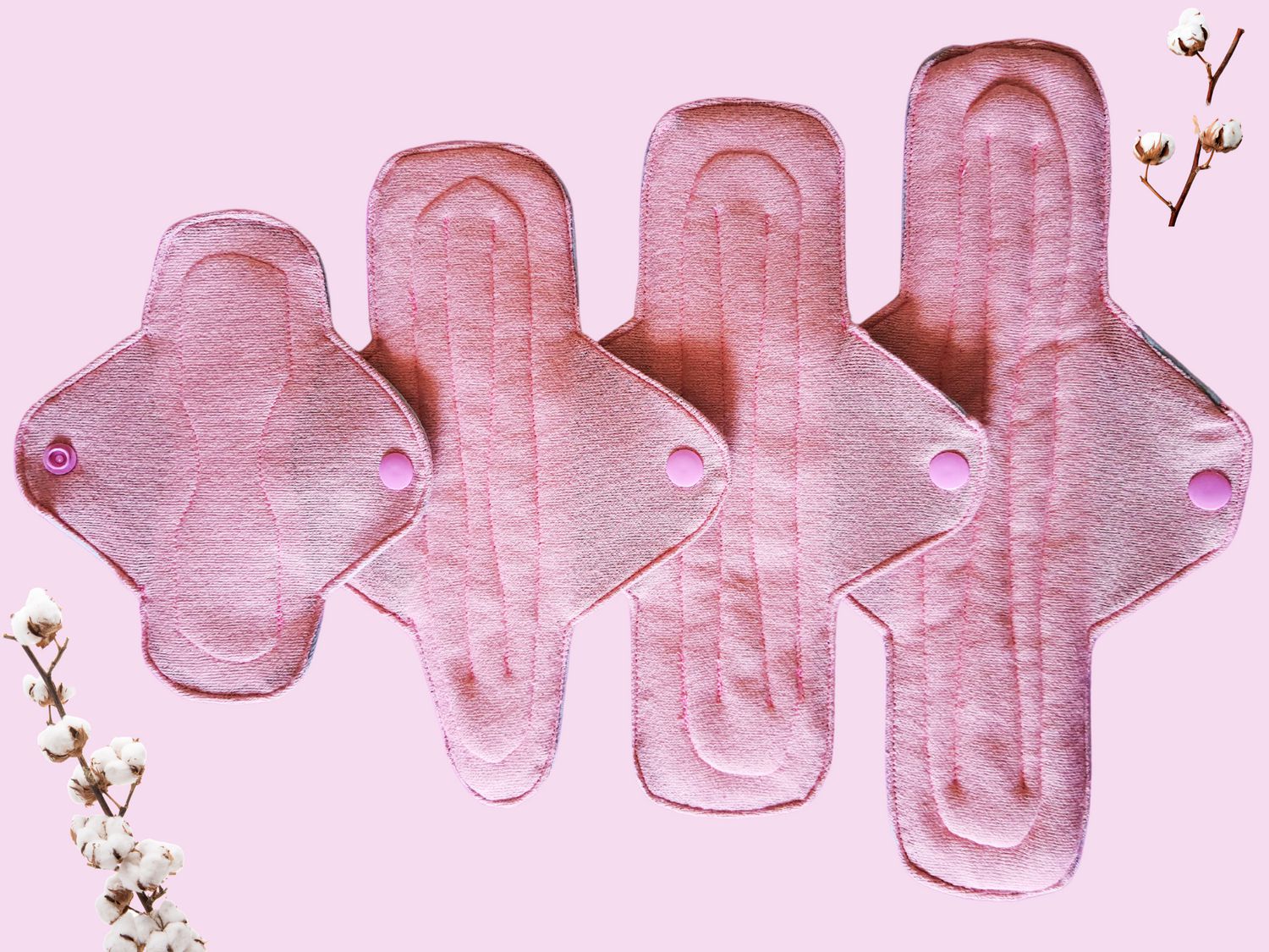 Kit 4 Absorventes Ecológicos Reutilizáveis de Tecido 100% Algodão ...