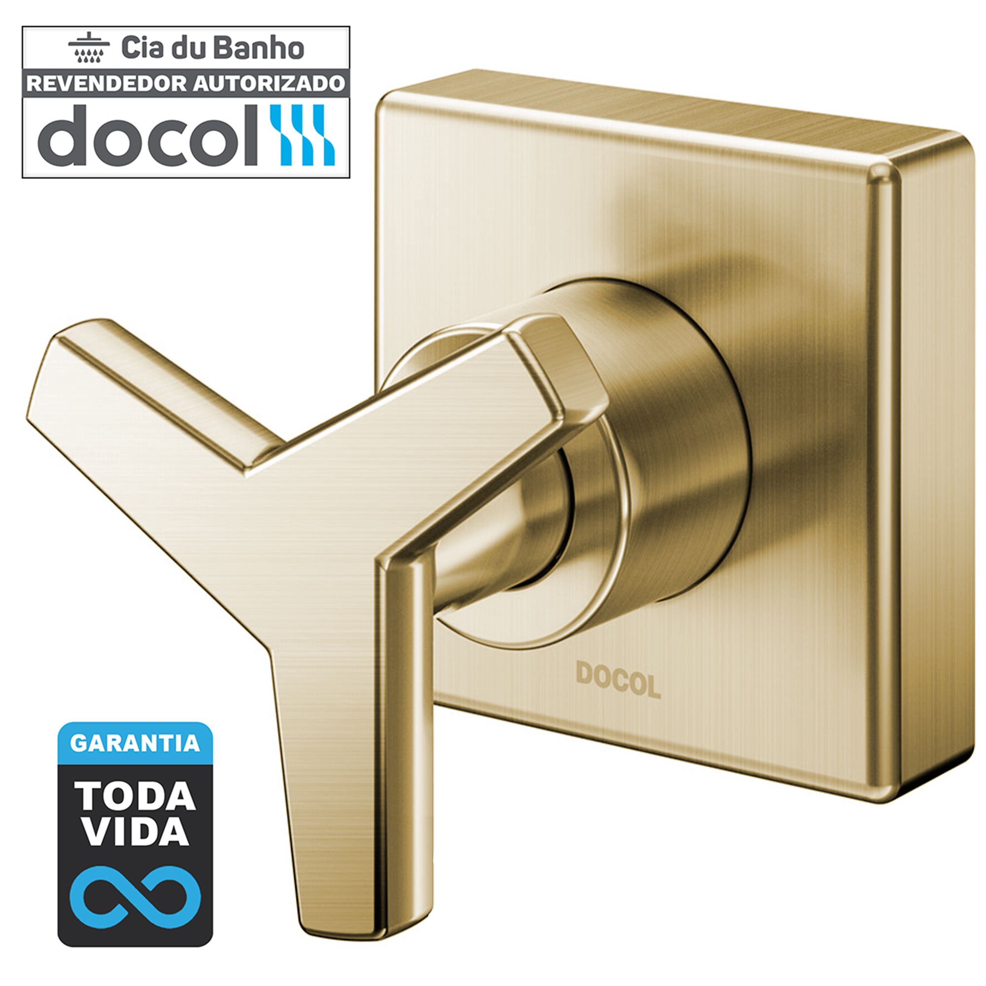 Acabamento de Registro Ouro Escovado Docol City 00877172 - Cia du Banho ...