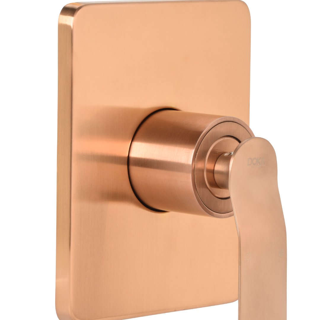 Doka Acabamento Monocomando para Ducha e Chuveiro Brushed Rose Gold ...