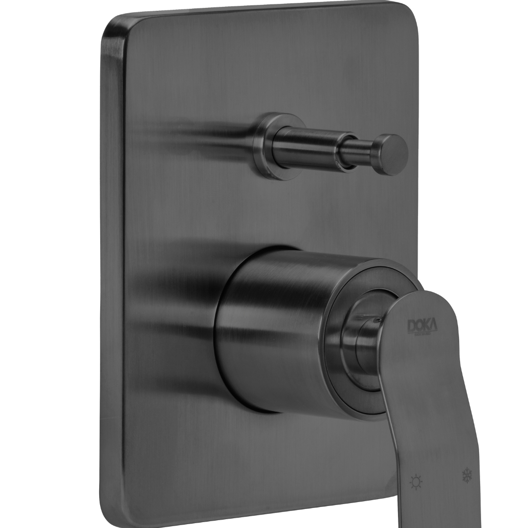 Doka Acabamento Monocomando para Ducha com Desviador Rainbow Gunmetal ...