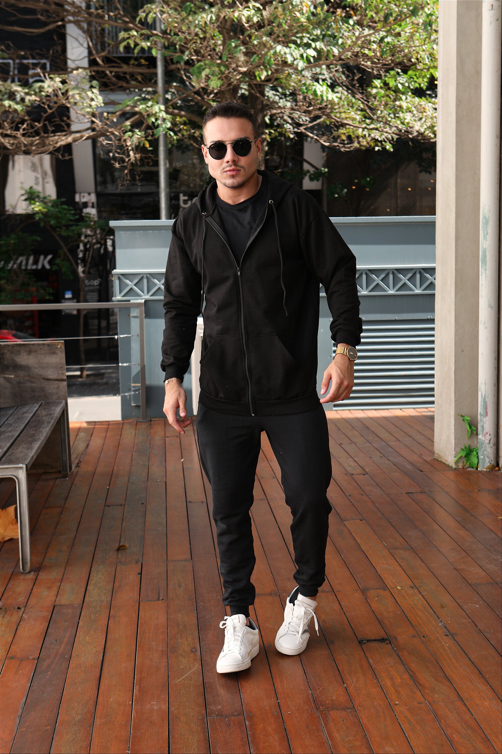 Conjunto Moletom Ziper Preto - Dennis Beumont