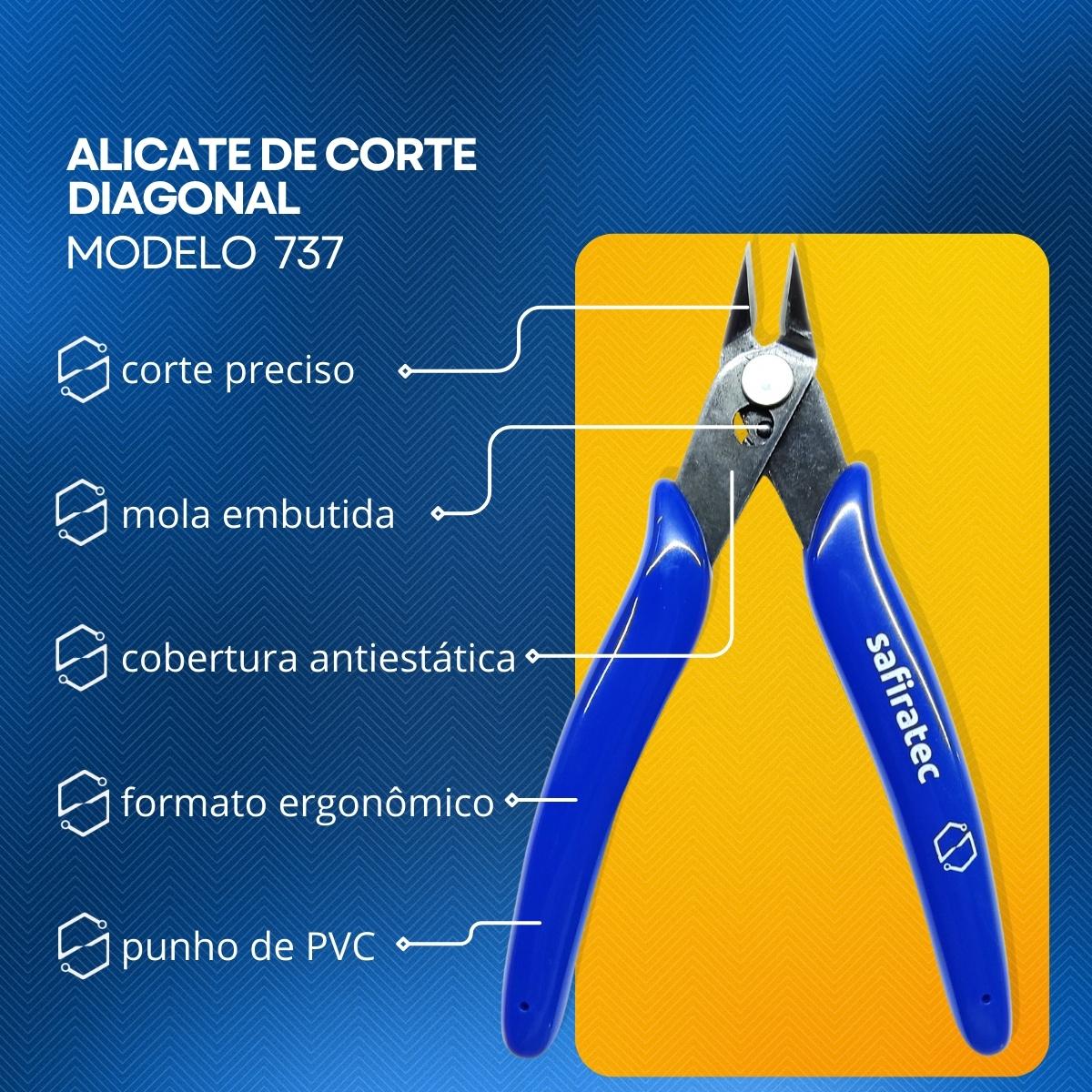 Alicate de Corte Diagonal de Precisão Safiratec 737 - Safiratec