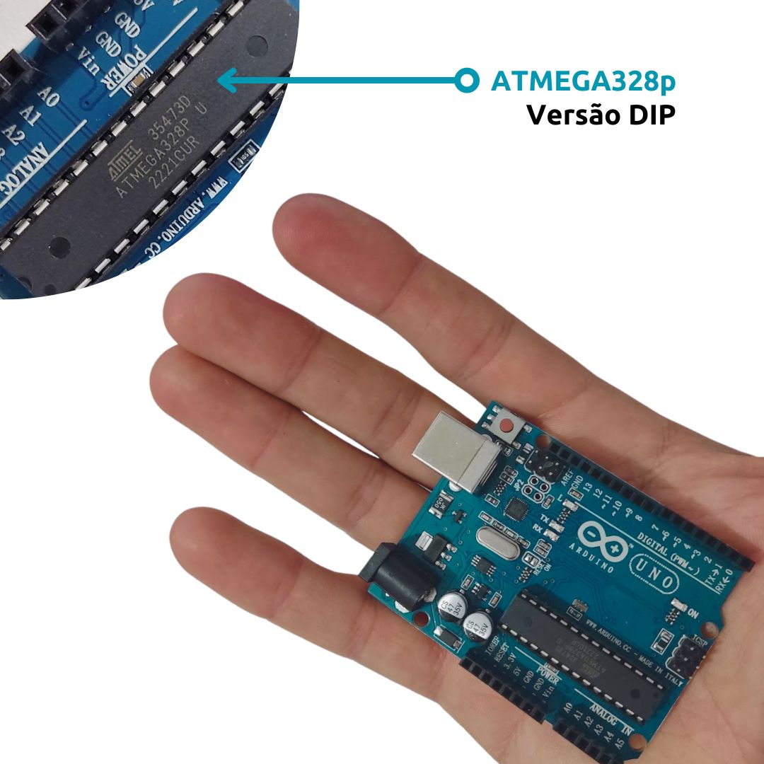 Placa Uno Atmega328p Atmega16u2 Compatível com Arduino + Caixa - Safira ...