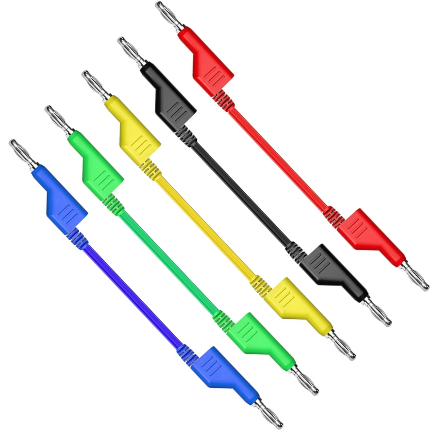 Jogo Cabos de Teste Plugue Banana-Banana 4mm com Derivação 5 Cores ...