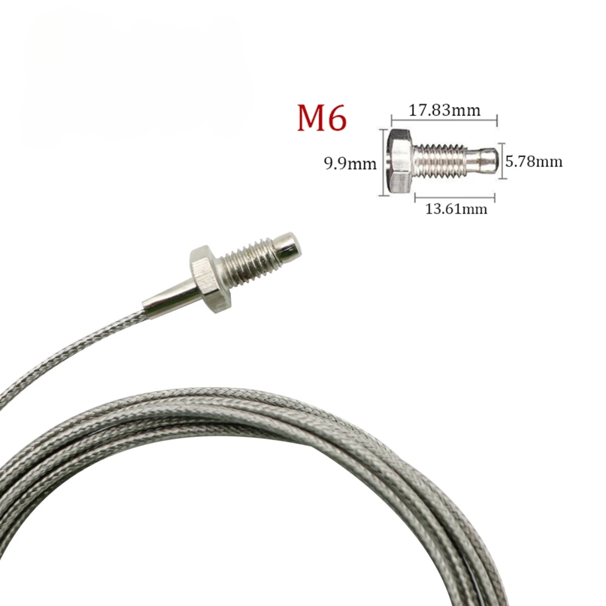 Sensor de Temperatura Termopar Tipo K 400ºC M6 5 metros K400-M6-5M ...