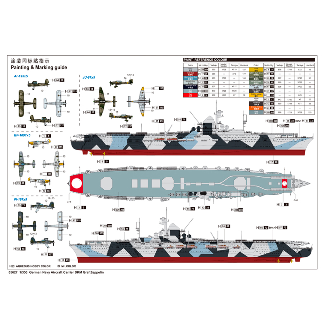 German Navy Aircraft Carrier DKM Graf Zeppelin 05627 - Trumpeter ...