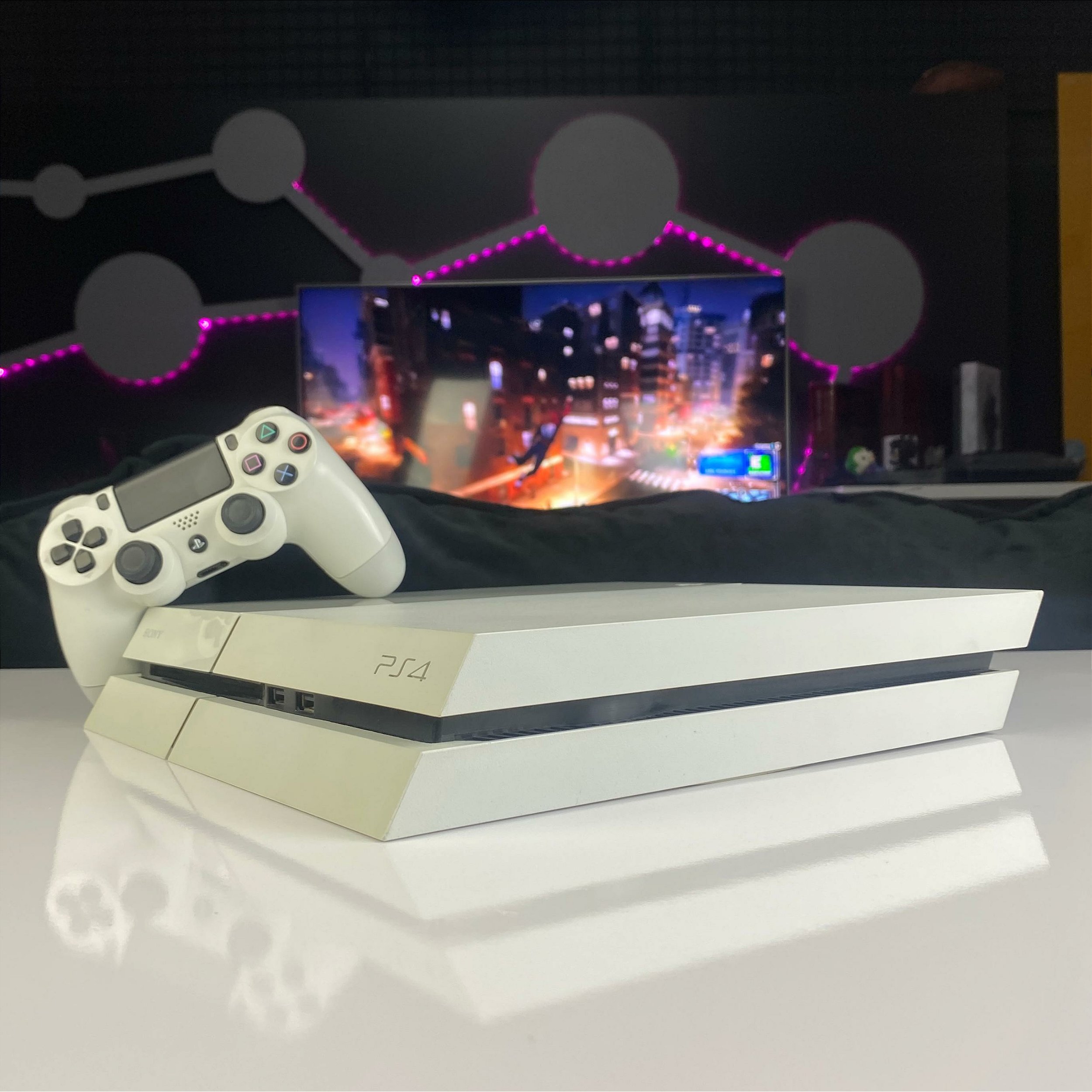 Console Playstation 4 Fat 500GB Glacier White - PS4 Sony (Seminovo ...