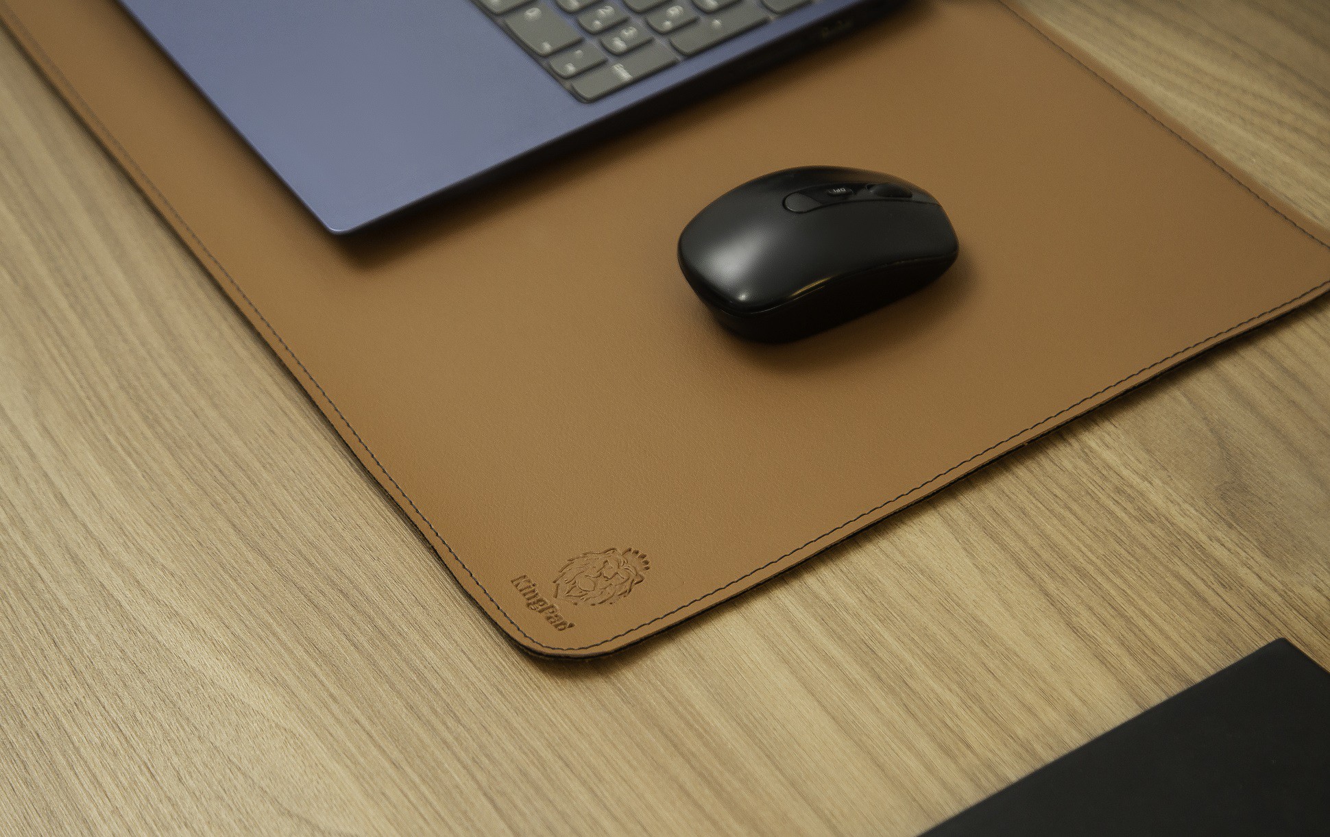 Mouse Pad 60x30 Desk KingPag em Couro Sintético - Caramelo - KingPad