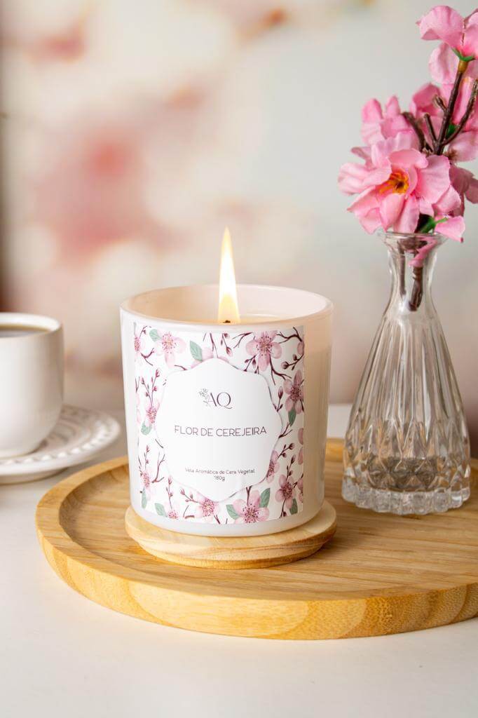 Vela Flor de Cerejeira - Amarelo Quindim