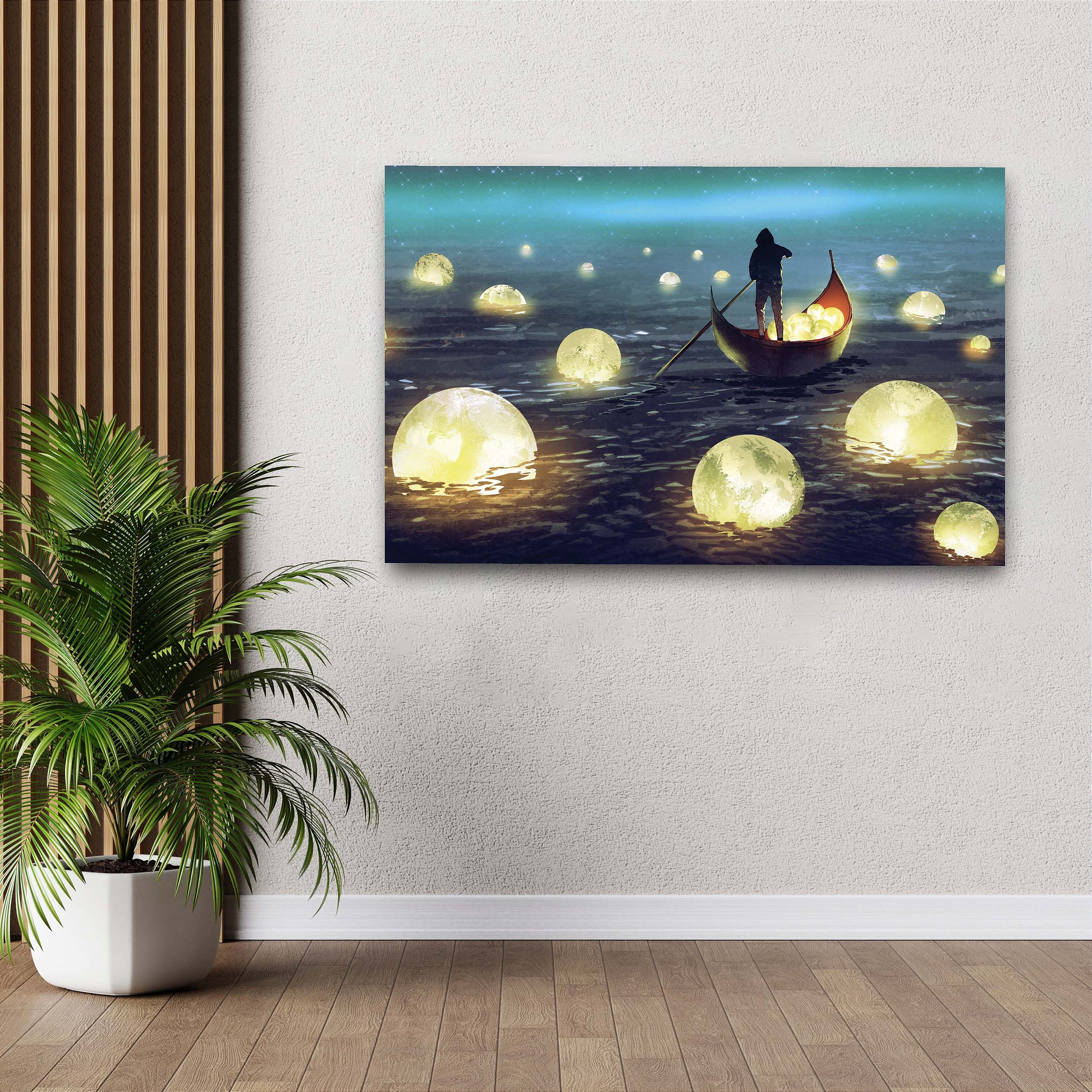 Quadro Decorativo Flutuante Composição Abstrata de Barco no Mar ...