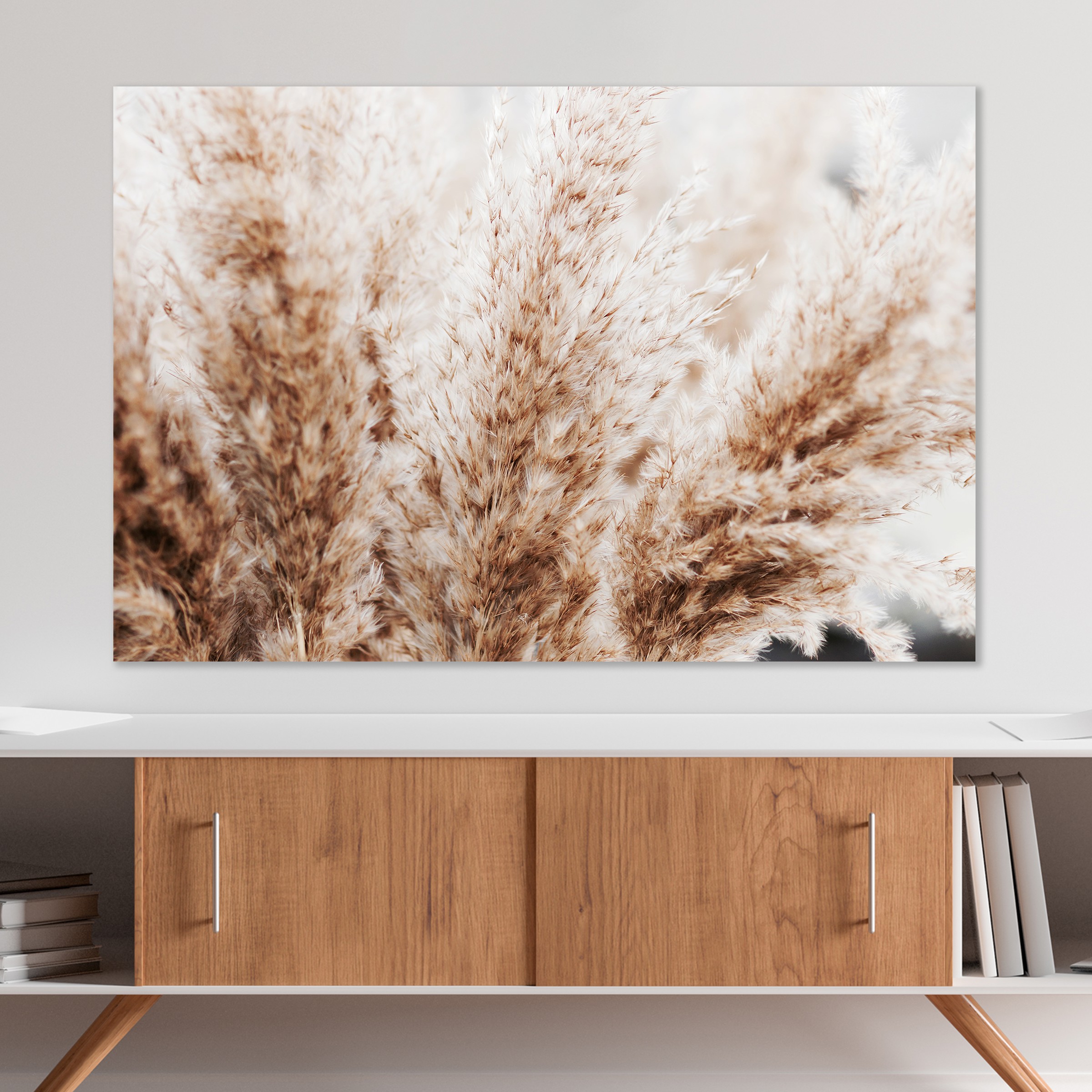 Quadro Decorativo Canvas Paisagem Capim dos Pampas Horizontal - Estilo ...