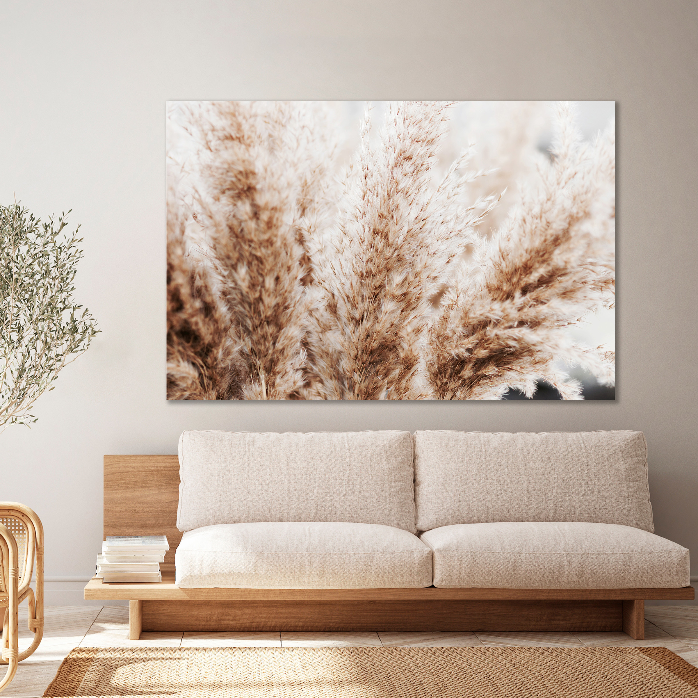 Quadro Decorativo Canvas Paisagem Capim dos Pampas Horizontal - Estilo ...