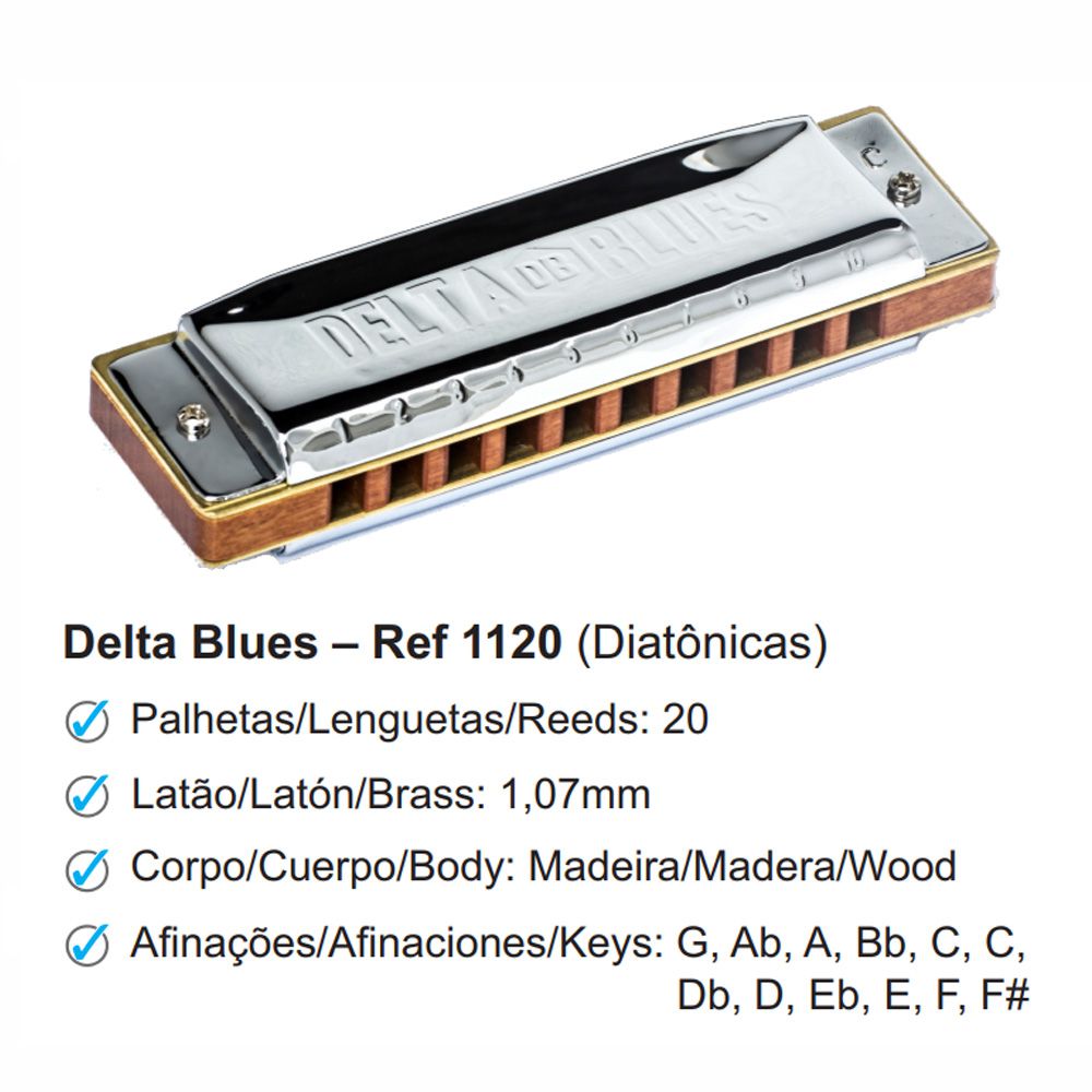 Harmonica Delta Blues em Sol 1120G - Hering - AudioDriver Instrumentos ...