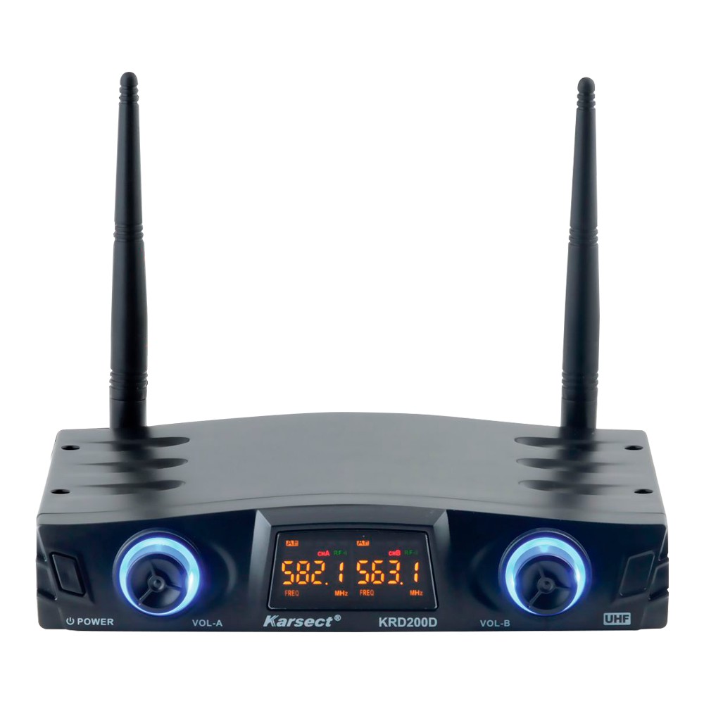 Microfone Profissional sem Fio de Mão Duplo Karsect KRD200DM UHF Dual ... Microfone Profissional sem Fio de Mão Duplo Karsect KRD200DM UHF Dual ...