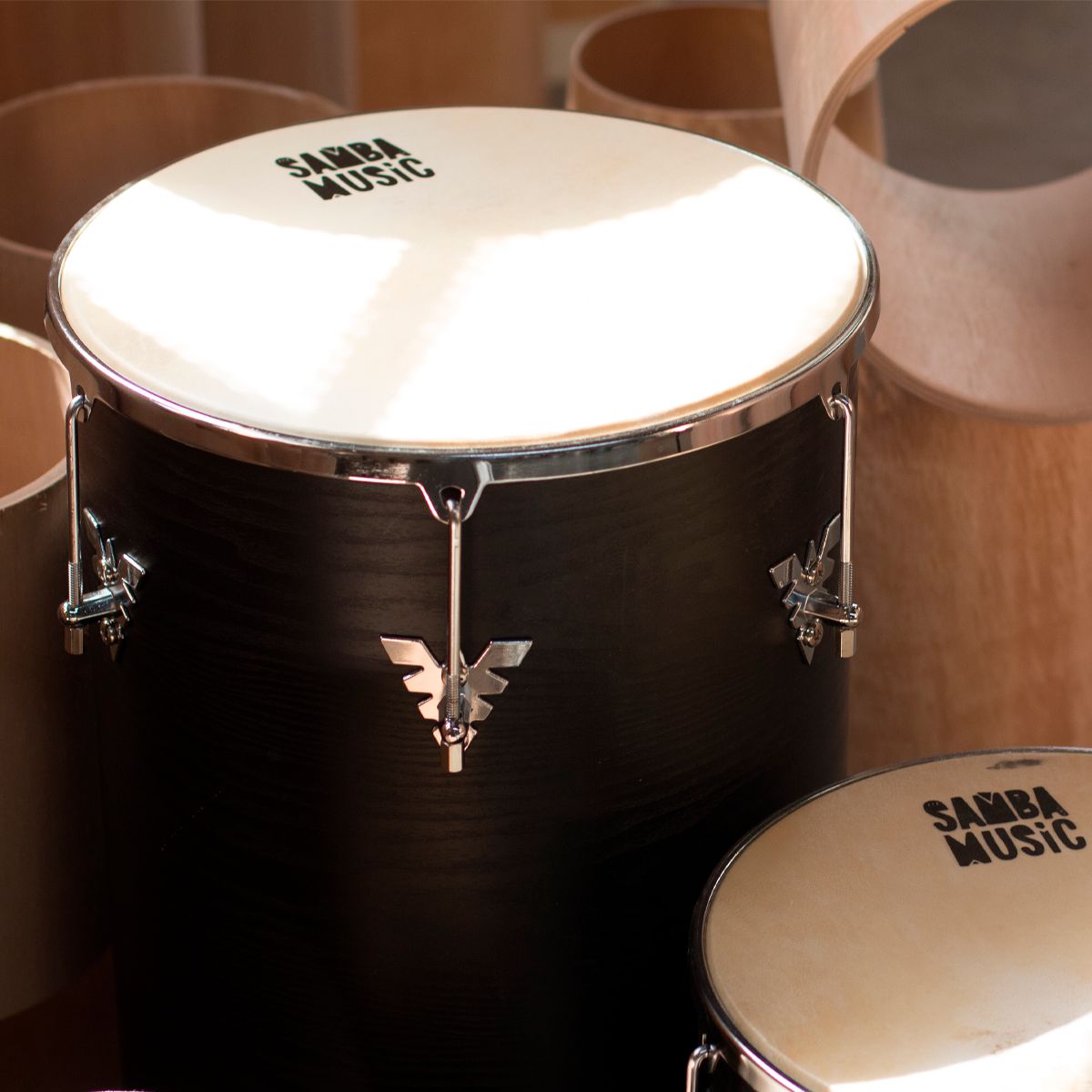 Rebolo Madeira 50X12” Samba Music PVC PHX 921MA BKW Preto Wood ...