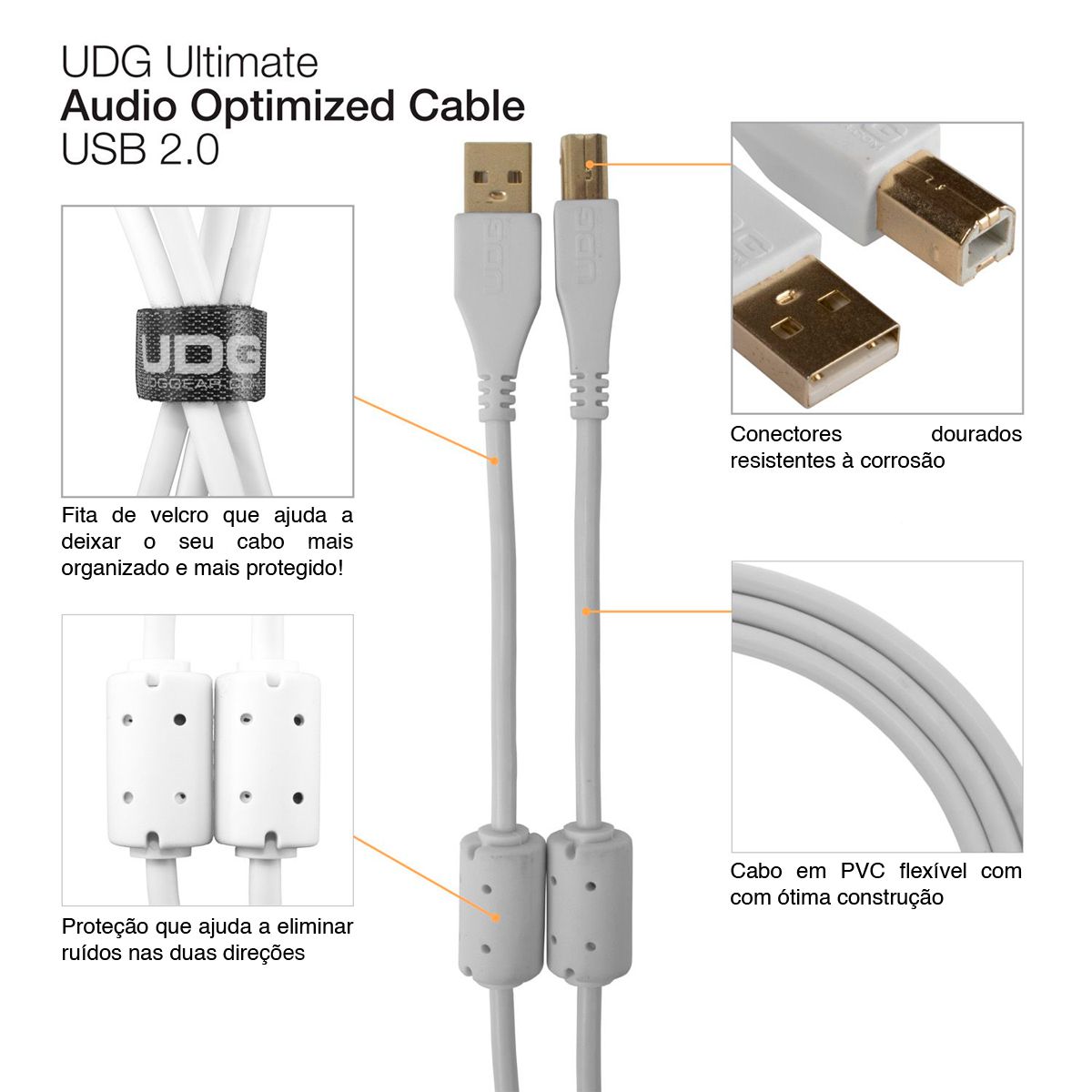 Conexão Impecável: Cabo USB A-B UDG para Controladoras - Desempenho Pr ...