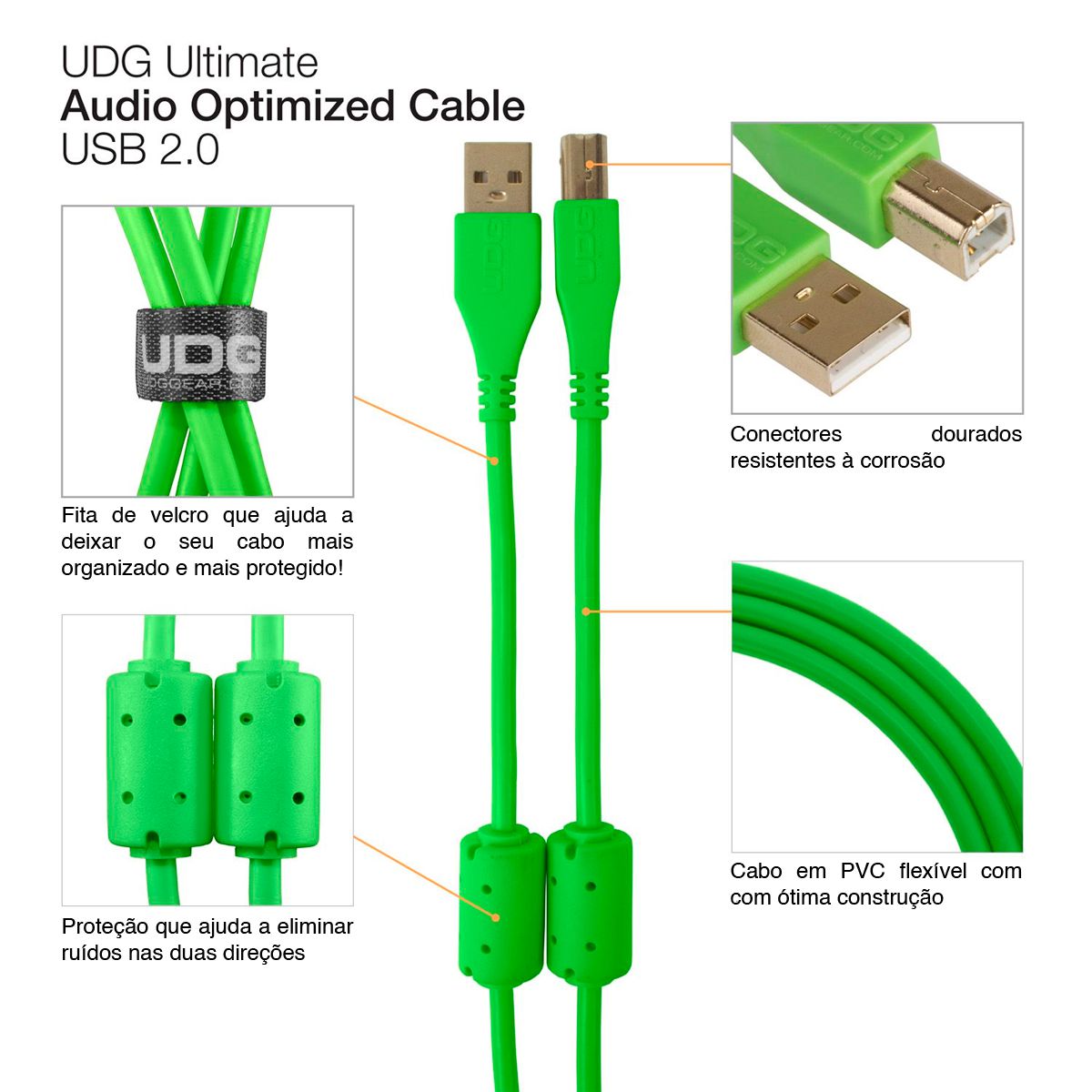 Conexão Impecável: Cabo USB A-B UDG para Controladoras - Desempenho Pr ...