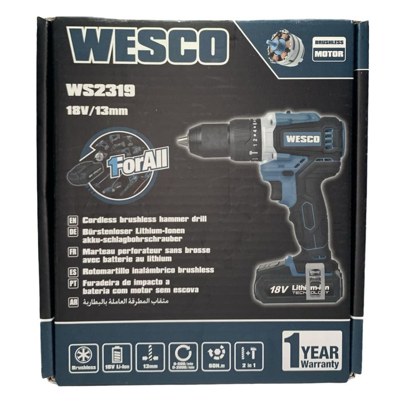 Parafusadeira Impacto Brushless 18V WESCO - ABRASHOP - Sua Loja de Abrasivos