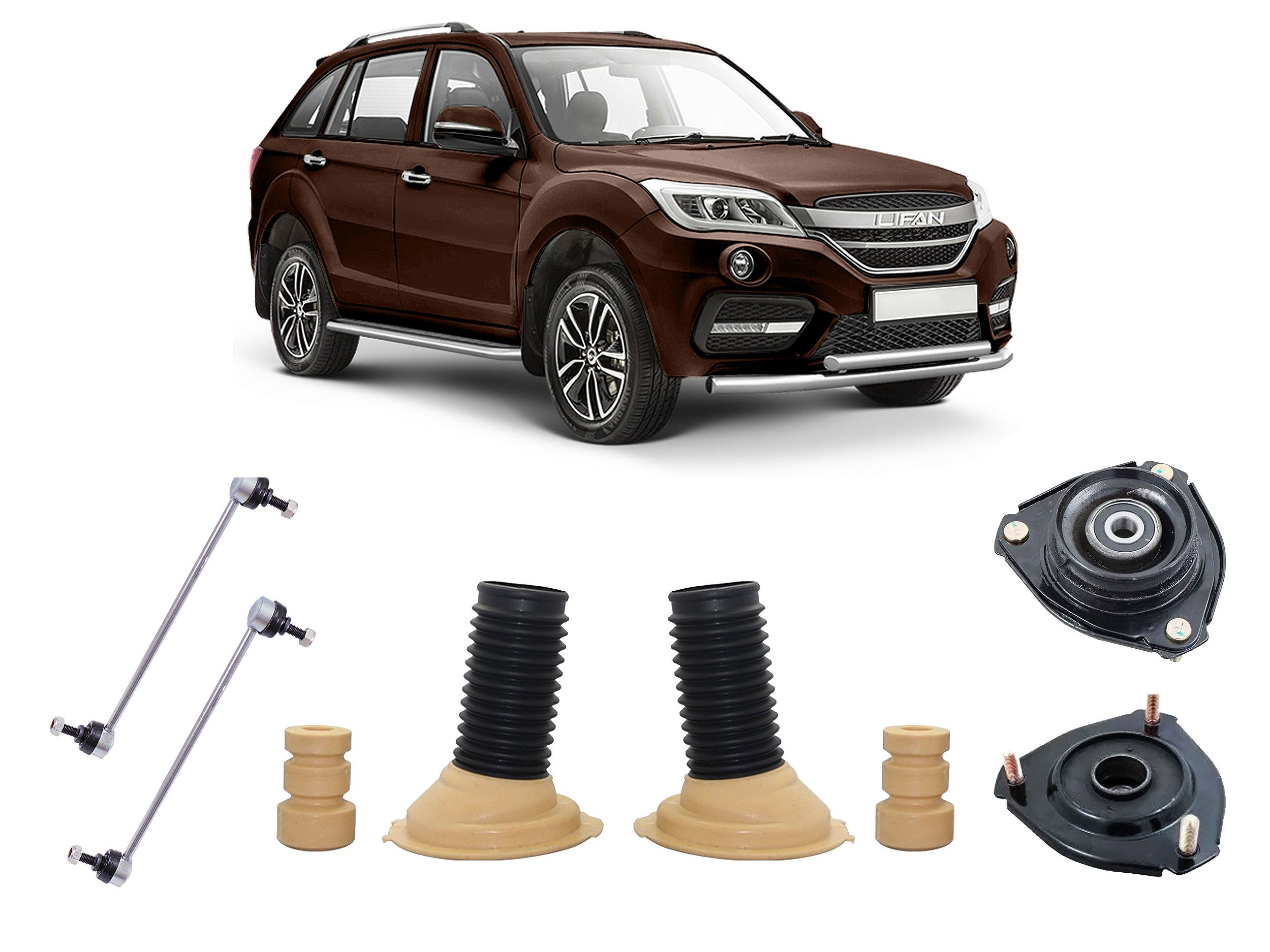 Kit Amortecedor Bieleta Tirante Dianteira Lifan X60 16 17 18 - Auto ...