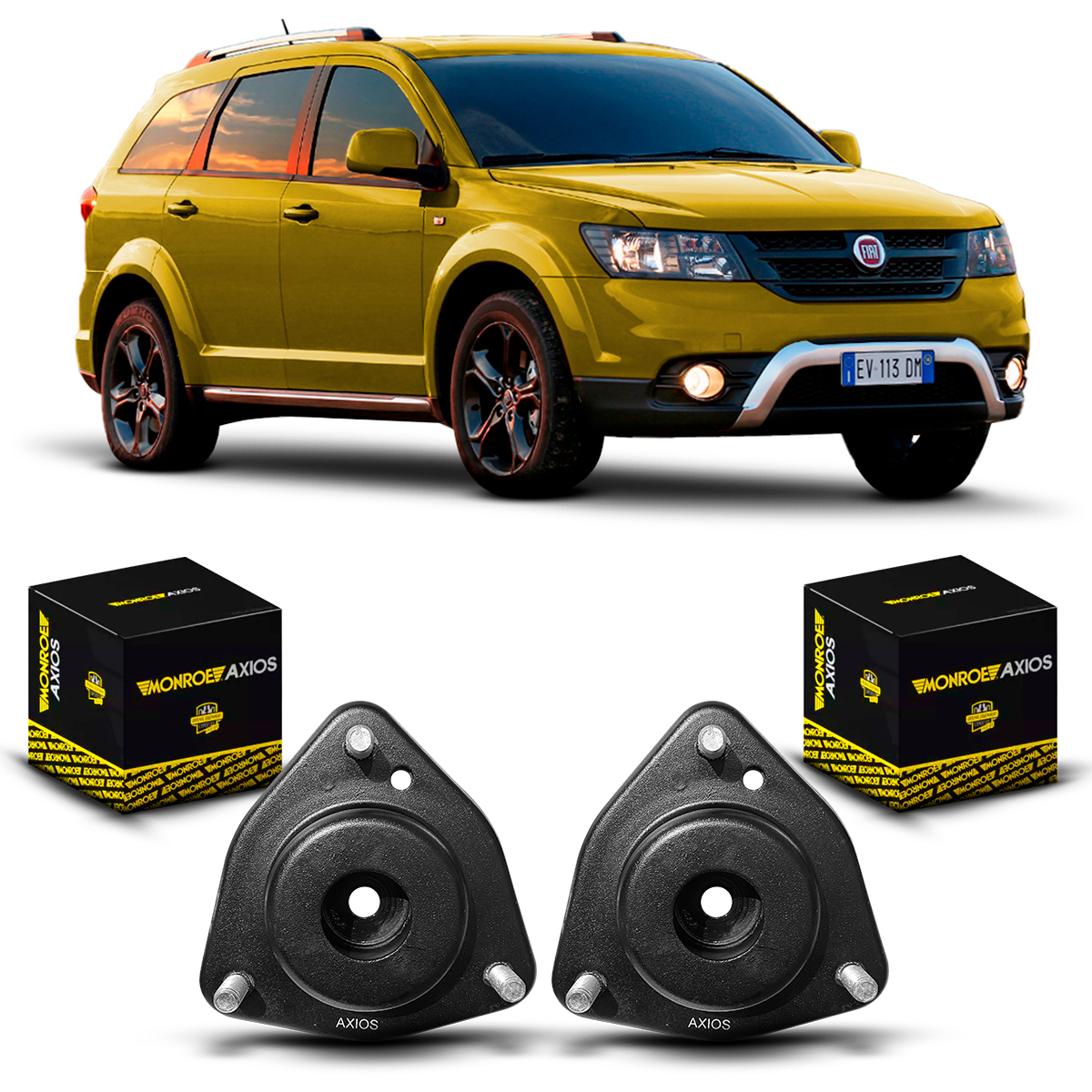 Par Coxim Batedor Batente Suporte Original Axios Amortecedor Dianteiro ...