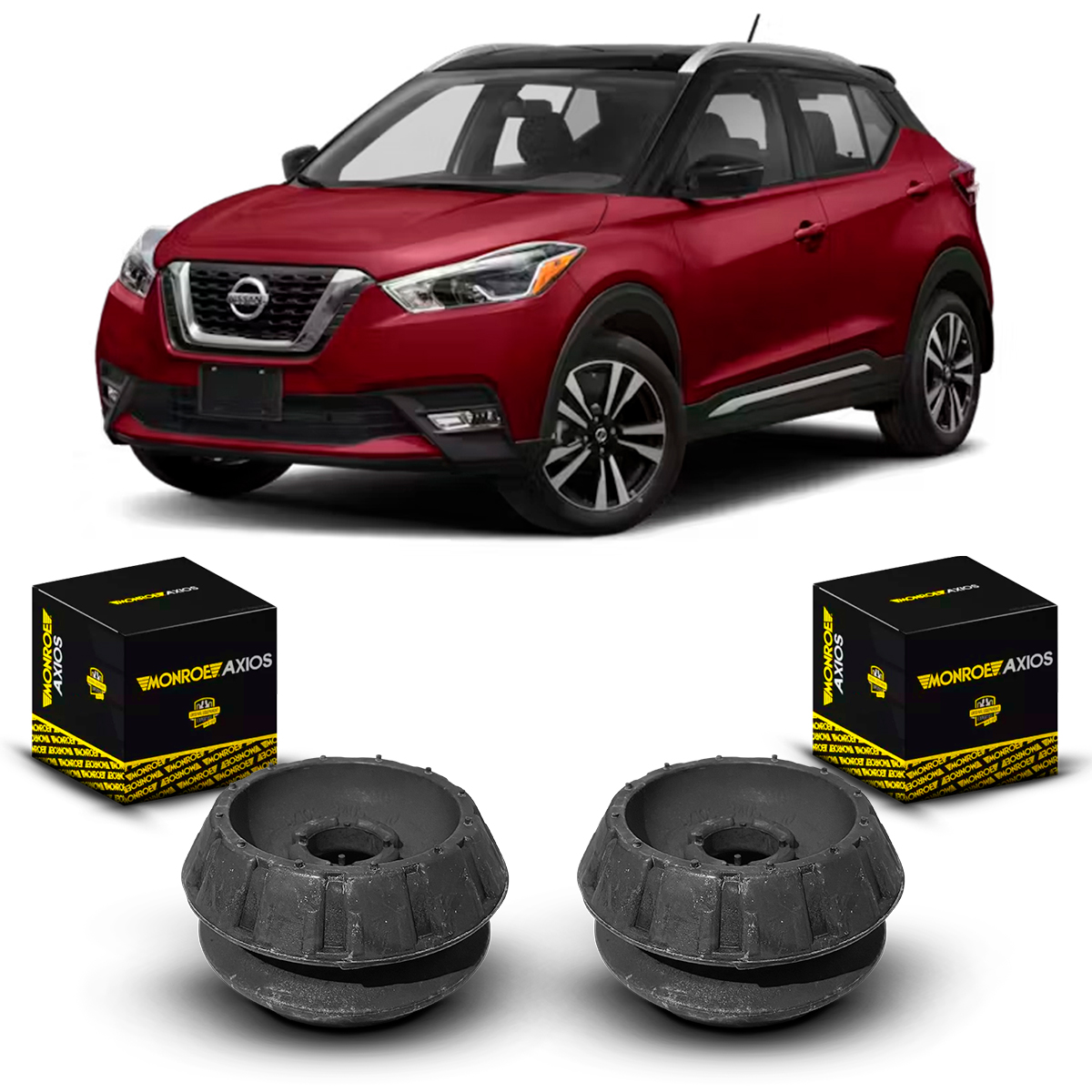Par Coxim Batente Suporte Batedor Original Axios Amortecedor Dianteiro Nissan Kicks 2016 2017 ...