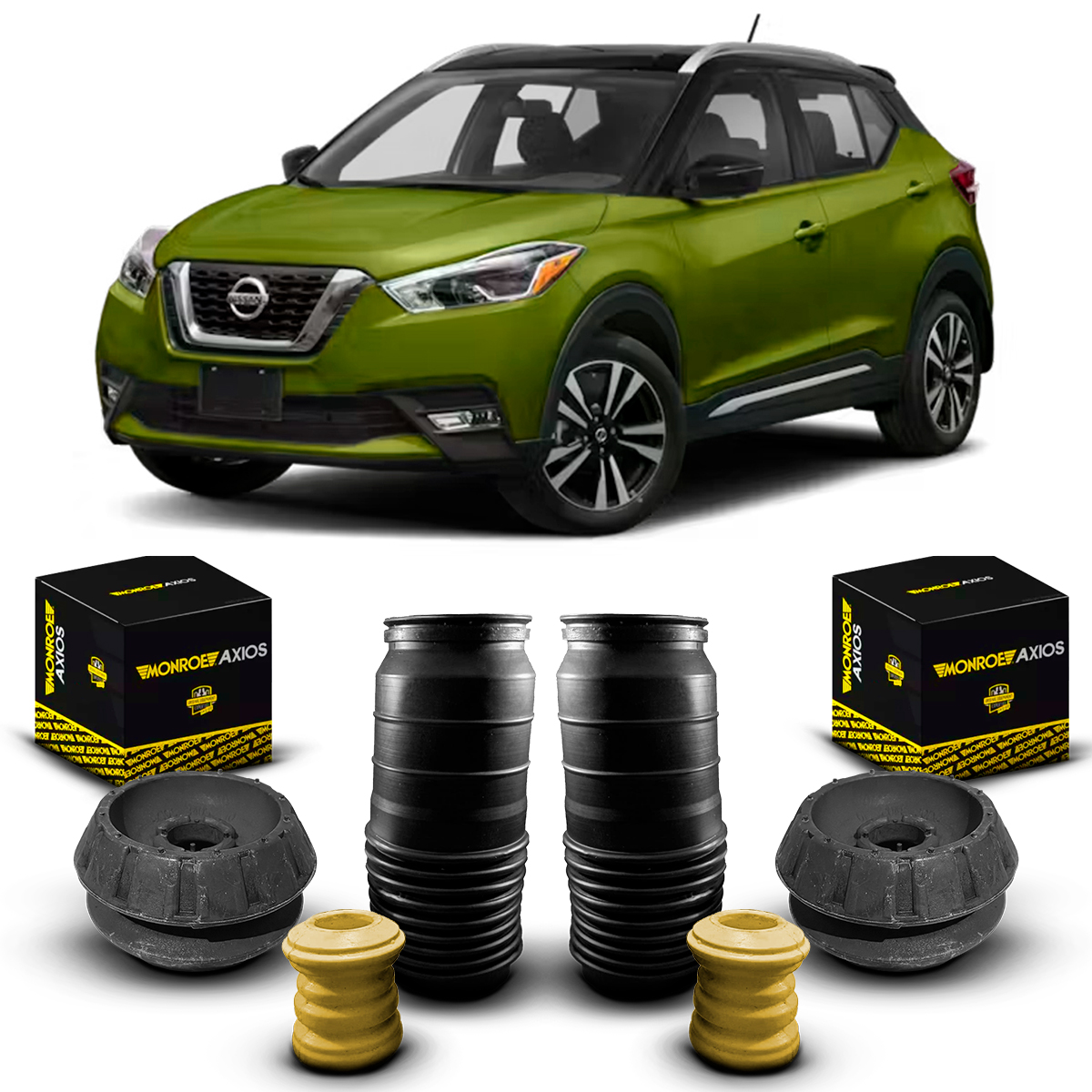 Par Kit Coxim Suporte Batedor Batente Coifa Suspensão Amortecedor Dianteiro Nissan Kicks 2016 ...