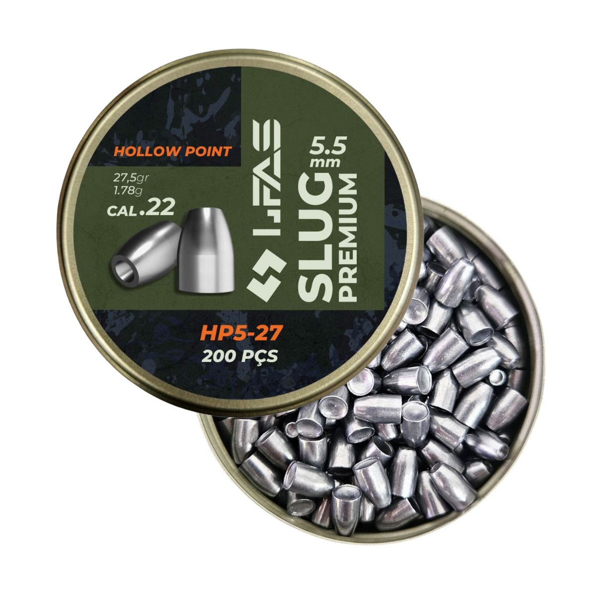 Chumbinho 5.5mm Slug Chumbo Premium PCP 27,5 Grains - LFAS - LFAS ...