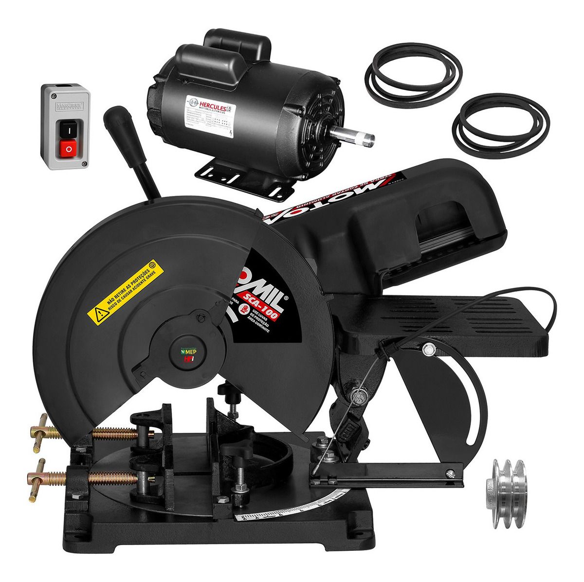 Serra de Cortar Alumínio Policorte Motomil Sca-100 com Motor Elétrico ...