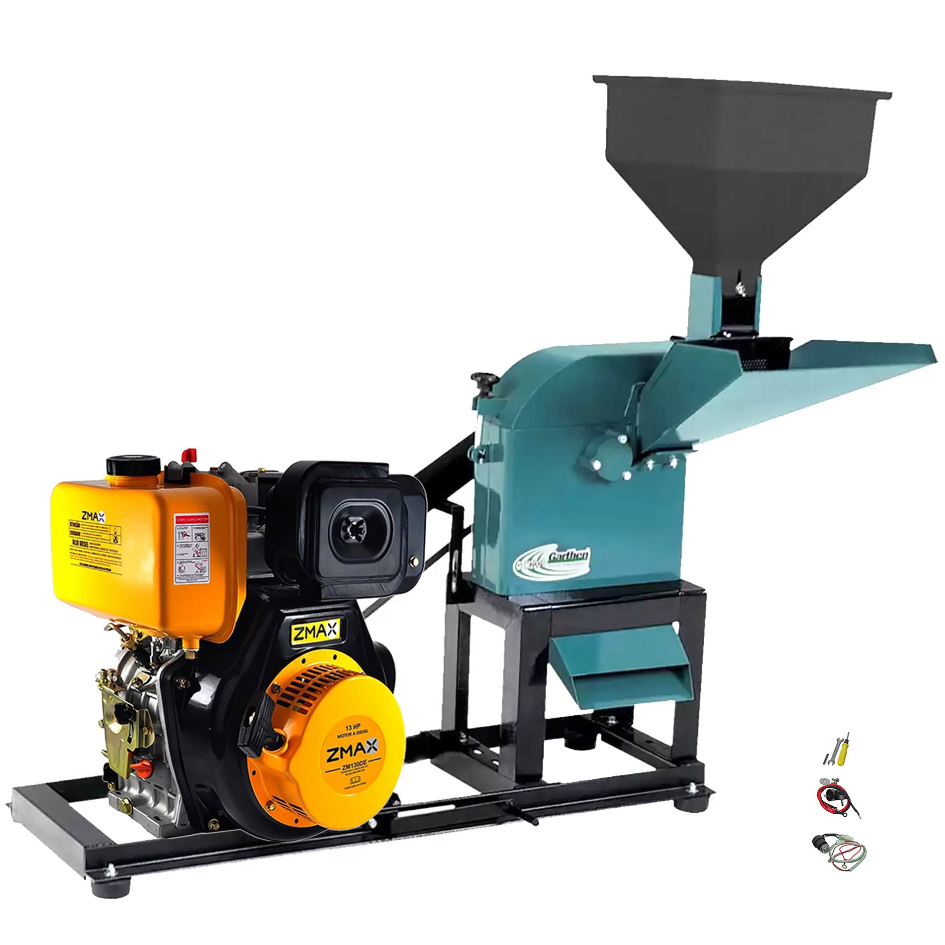 Picador Triturador Forrageiro Garthen Gtm2001Cb a Diesel 13hp Partida Elétrica Fd1 - Ferramentas MEP