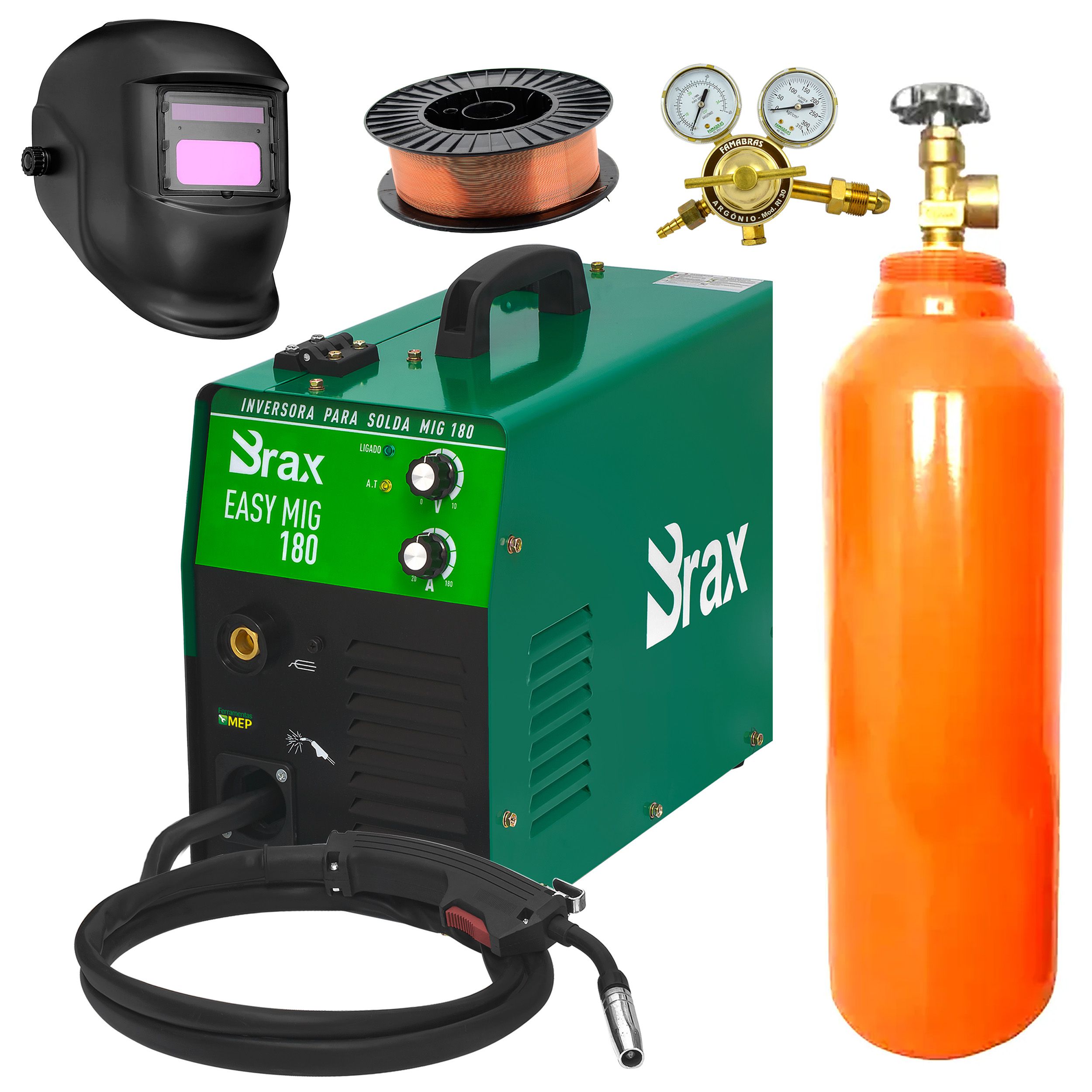 Máquina de Solda Mig Brax Easymig 180a 220v Completa He Gc4 ...