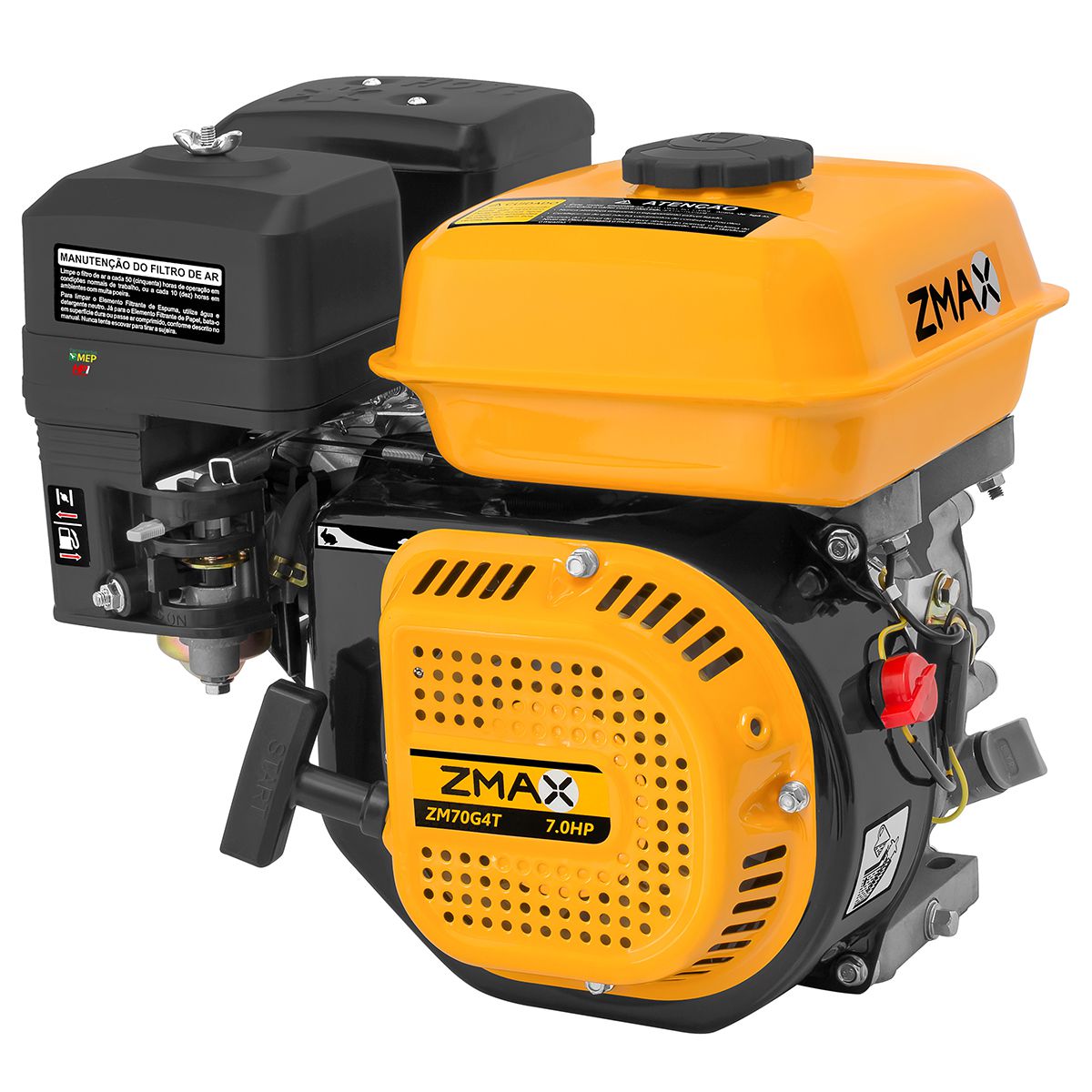 Motor de Popa a Gasolina Zmax ZM70G4T 7hp 212cc 4t com Rabeta Girafer ...