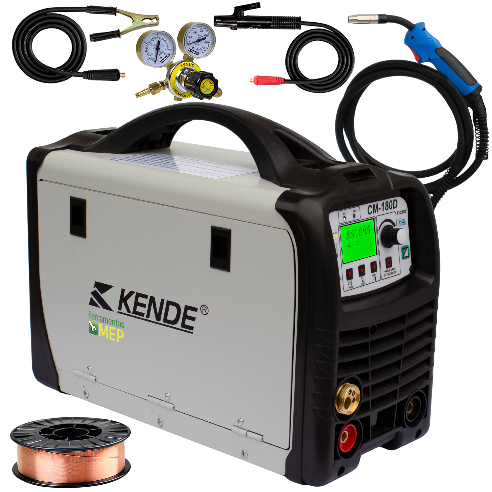 Inversor Solda Mig Tig Eletrodo Kende Cm-180D 180a 110 220v com Arame ...