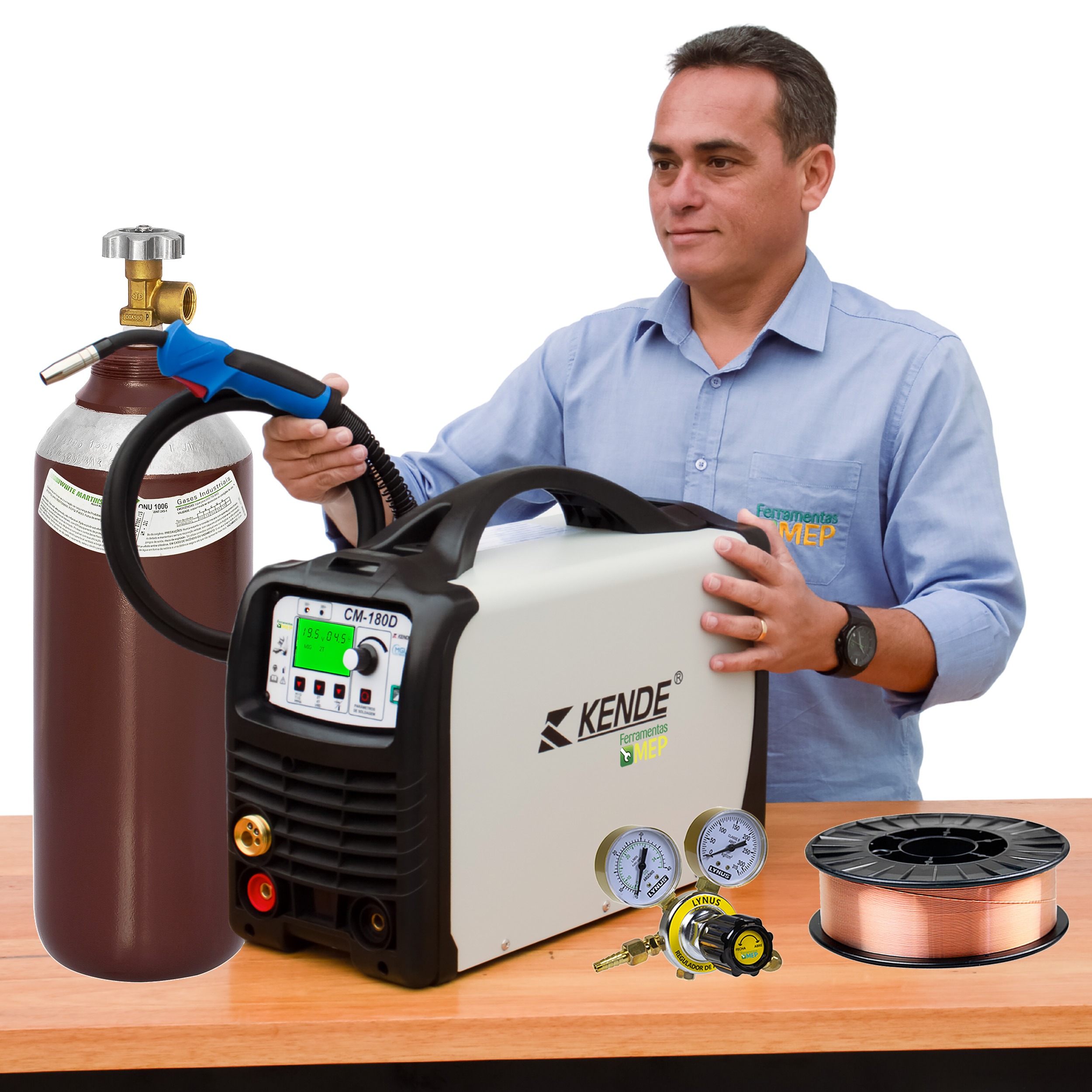 Inversor Solda Mig Tig Eletrodo Kende Cm-180D 180a 110 220v Completa ...