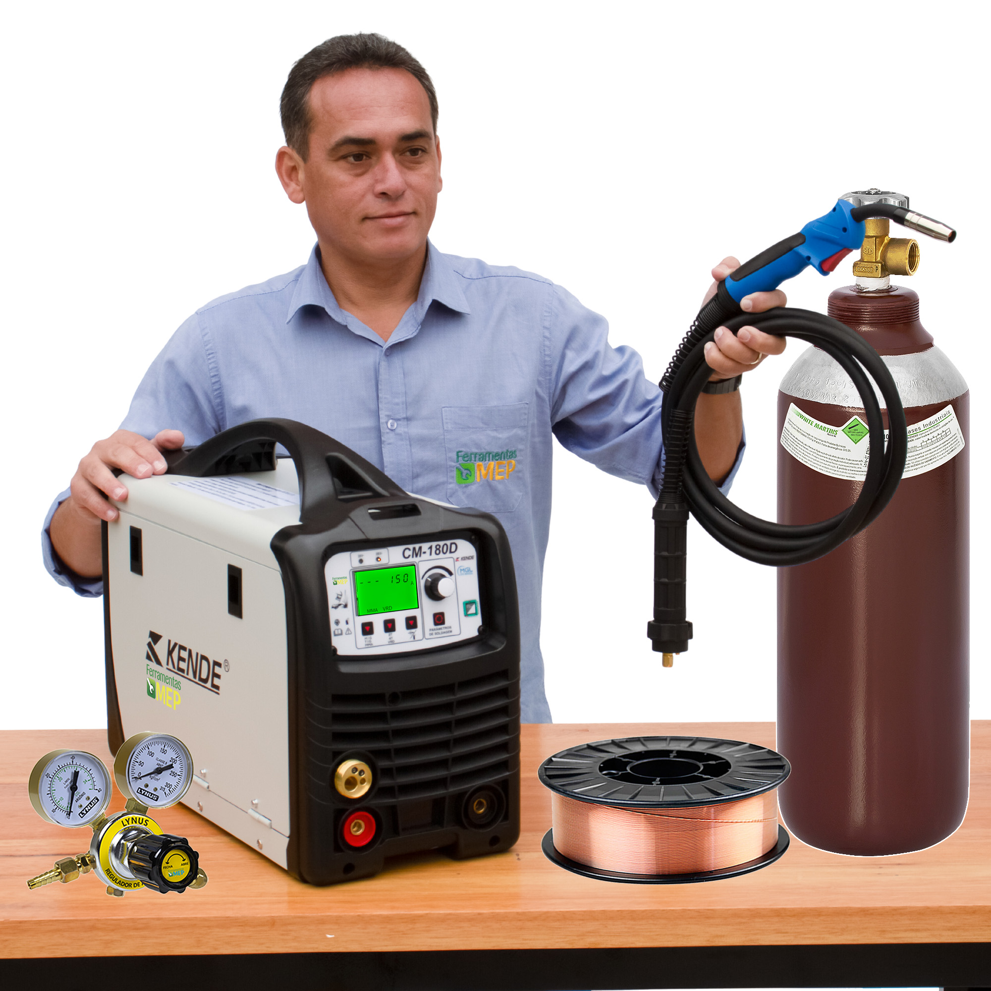 Inversor Solda Mig Tig Eletrodo Kende Cm-180D 180a 110 220v Completa ...
