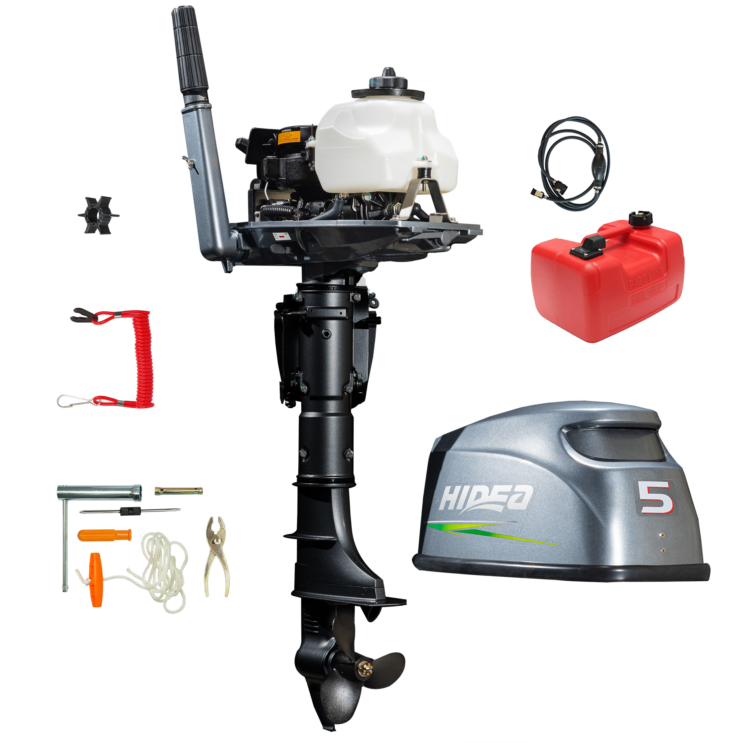 Motor de Popa a Gasolina Hidea HD5FHS 5hp 102cc 2t Refrigerado a Água ...