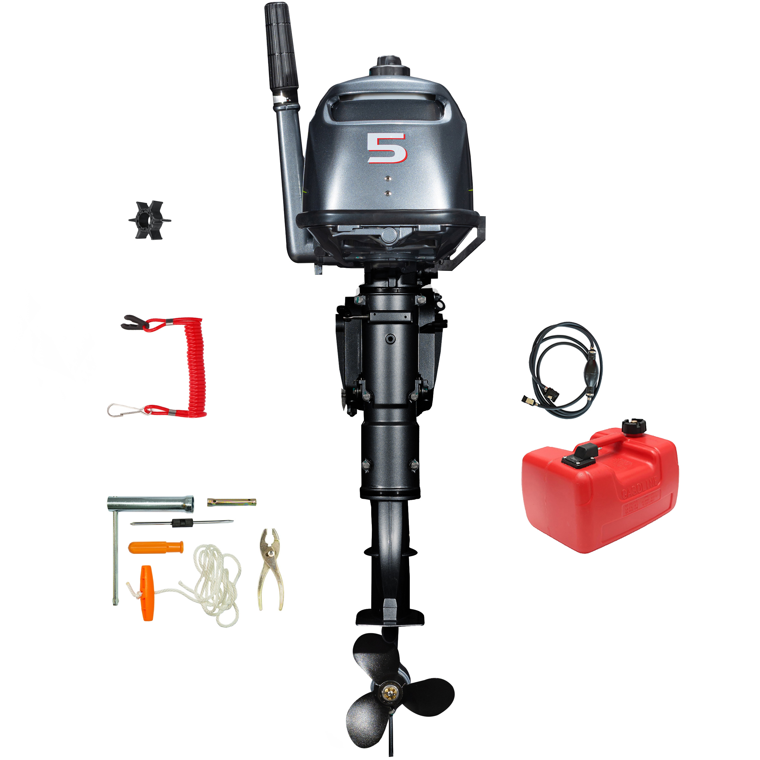 Motor de Popa a Gasolina Hidea HD5FHS 5hp 102cc 2t Refrigerado a Água ...