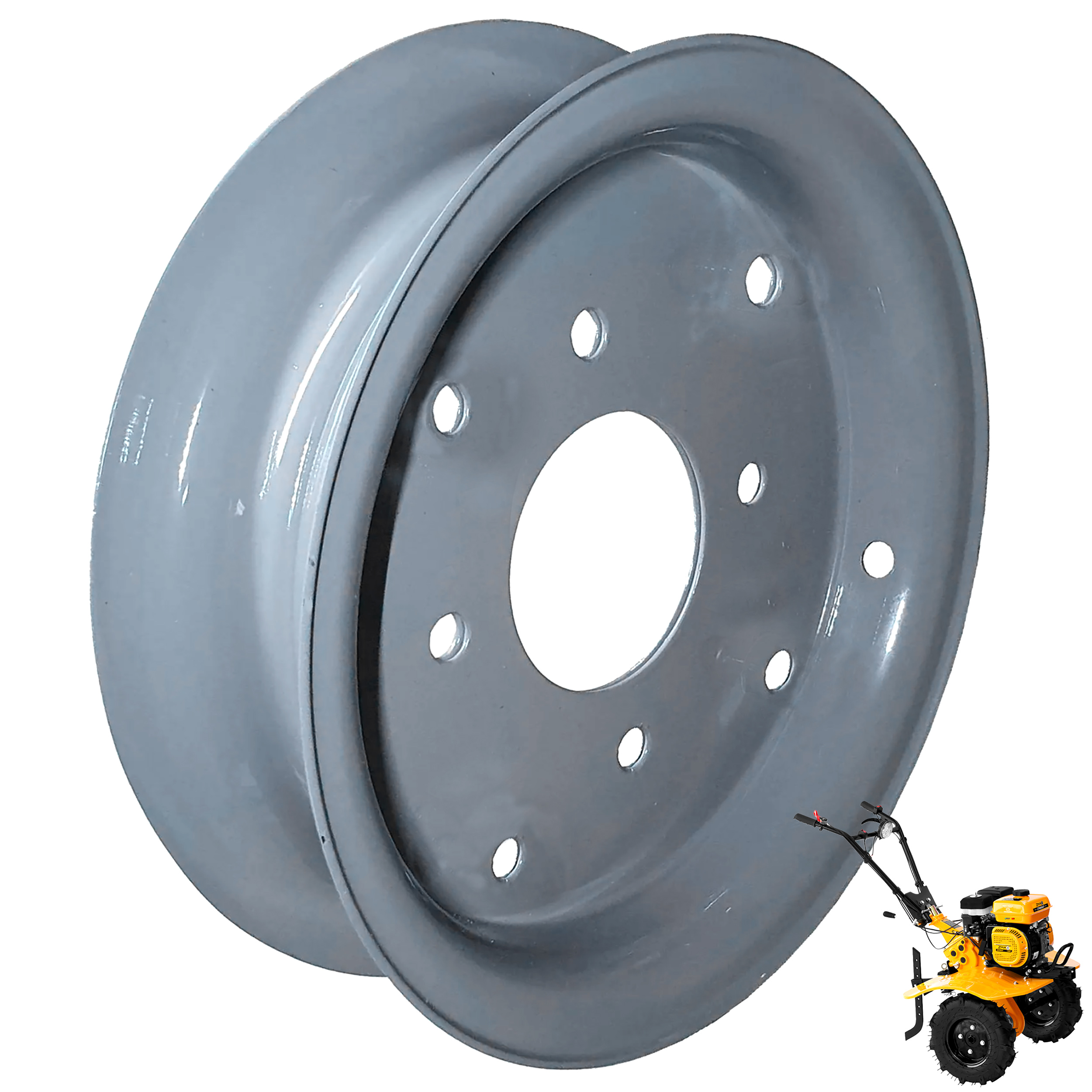 Roda Aro Metálico para Motocultivador a Gasolina Aro 8" Z18 - Ferramentas MEP